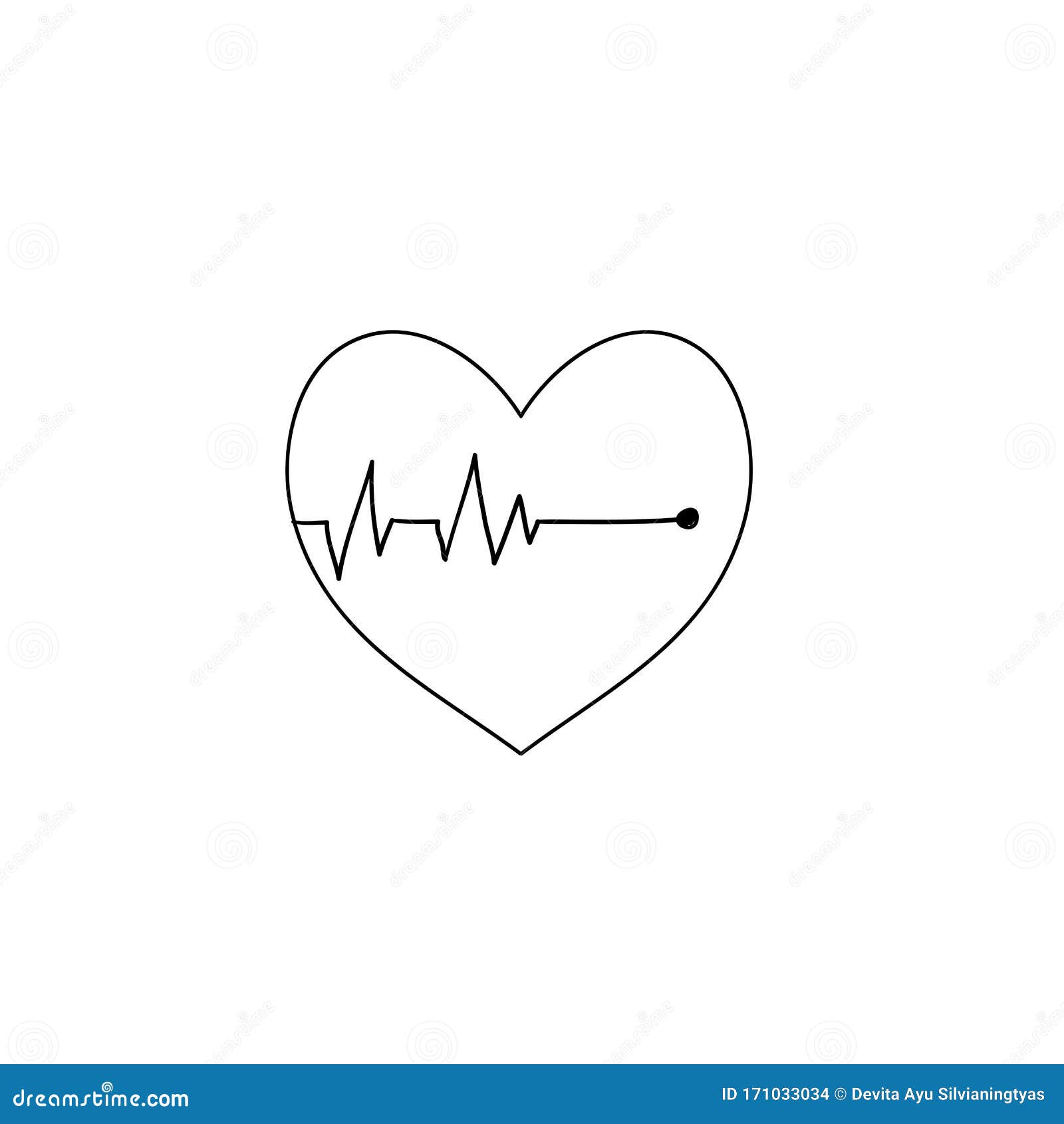 Doodle Heart Beat Illustration with Hand Drawn Style Vector Isolated ...