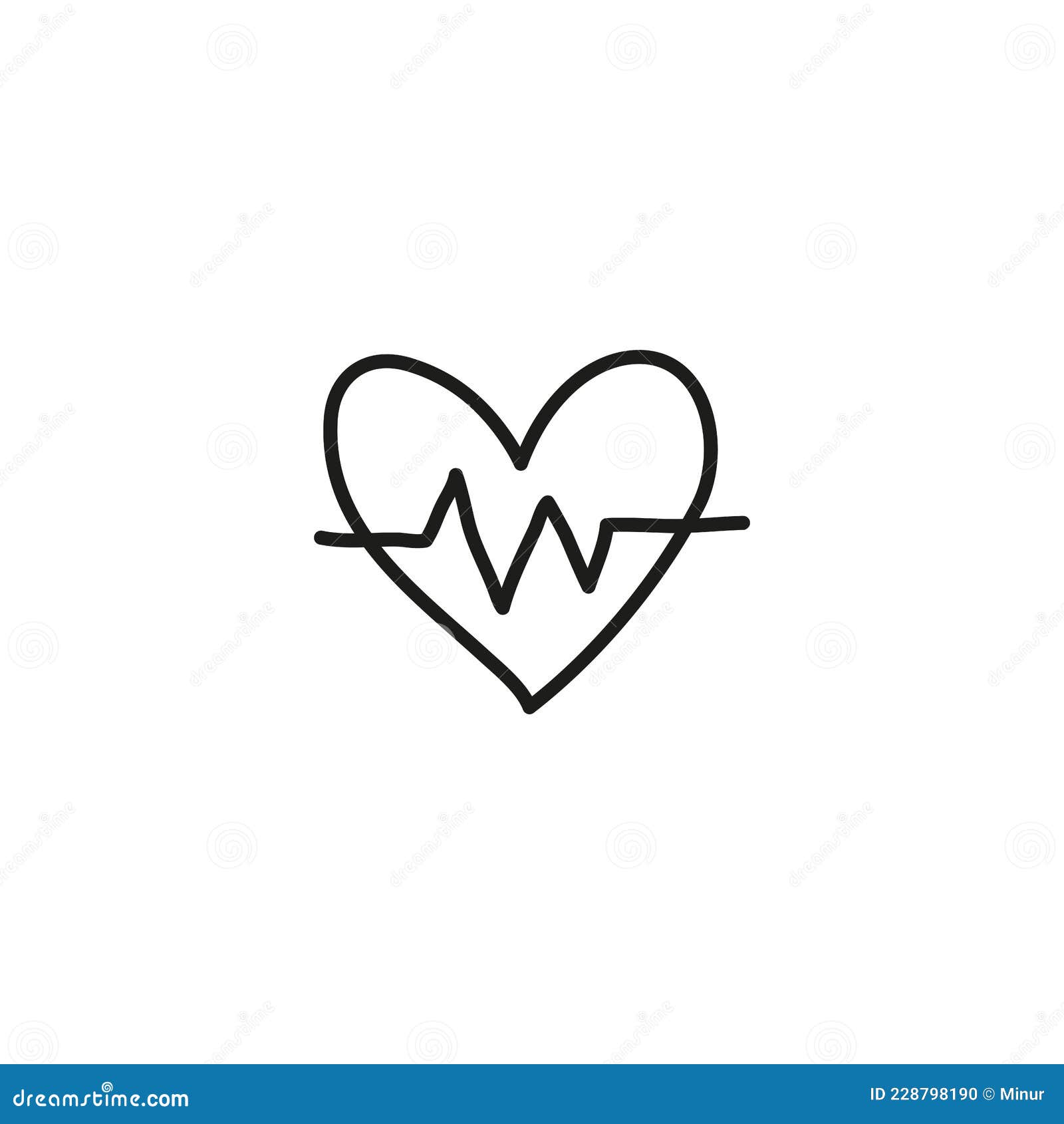 Doodle Heartbeat Icon. Vector Illustration | CartoonDealer.com #228798190