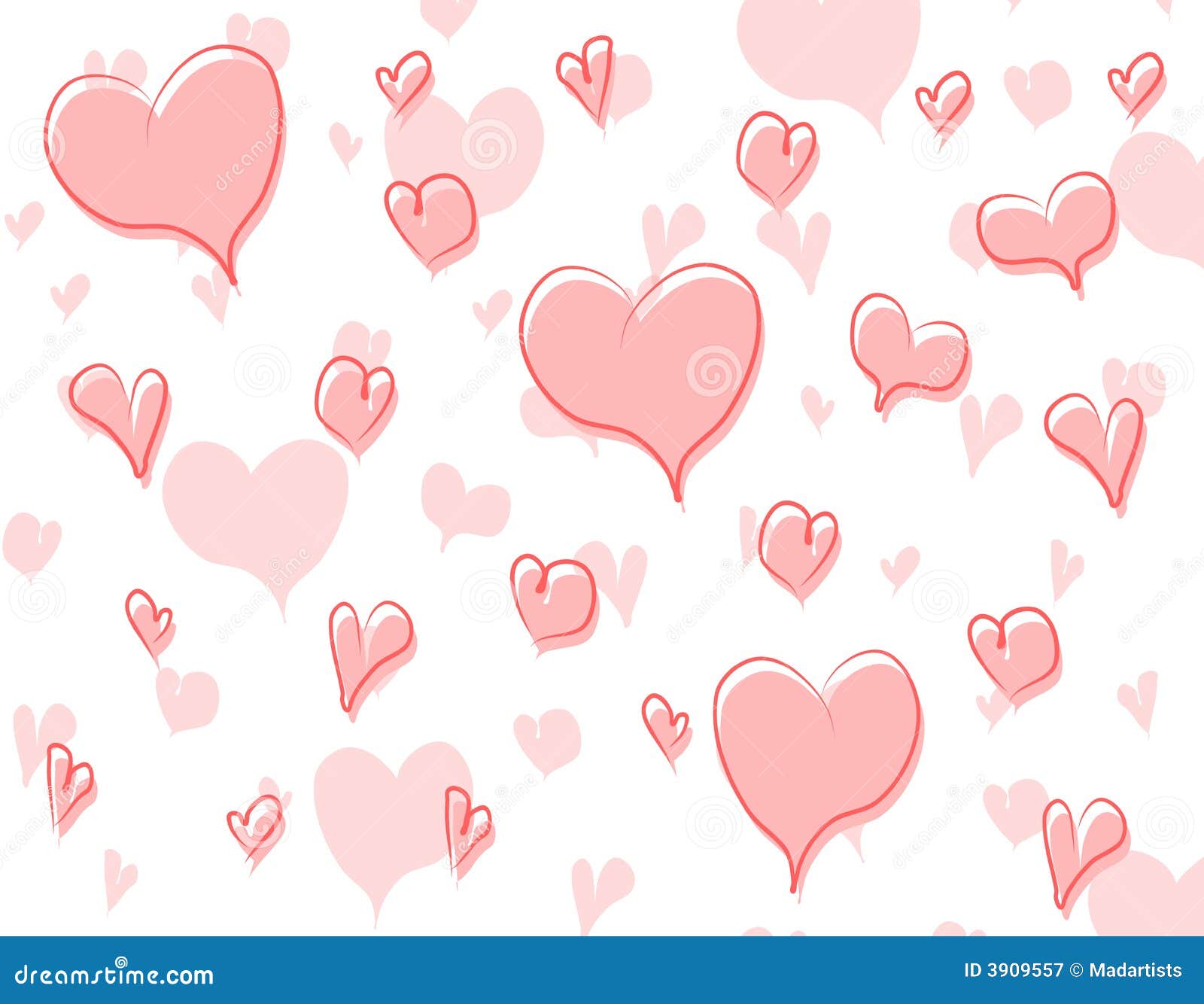 Doodle Hearts Background Pattern 3 Stock Illustration - Illustration of ...