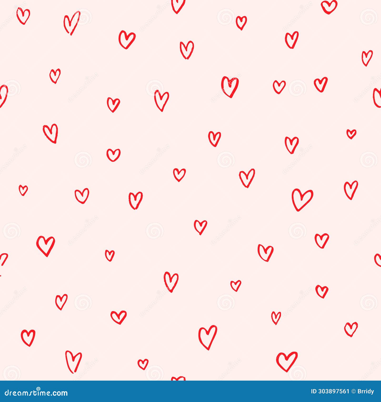 Doodle Hearts Pattern. Modern Sketch Backdrop Stock Illustration ...