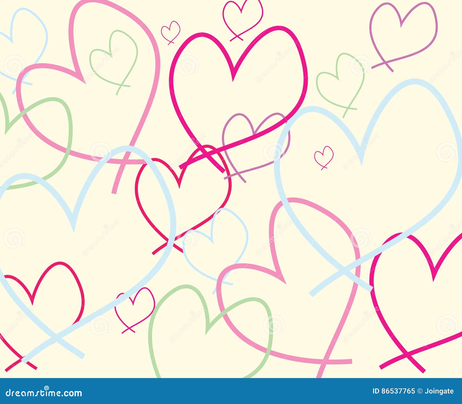 Doodle Hearts Wallpaper Pattern Template Stock Vector - Illustration of ...