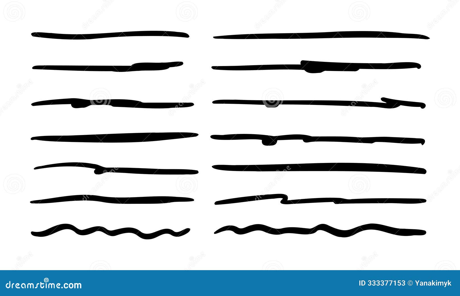Doodle Highlighting Elements. Hand Drawn Lines, Drawing Line Sketch ...
