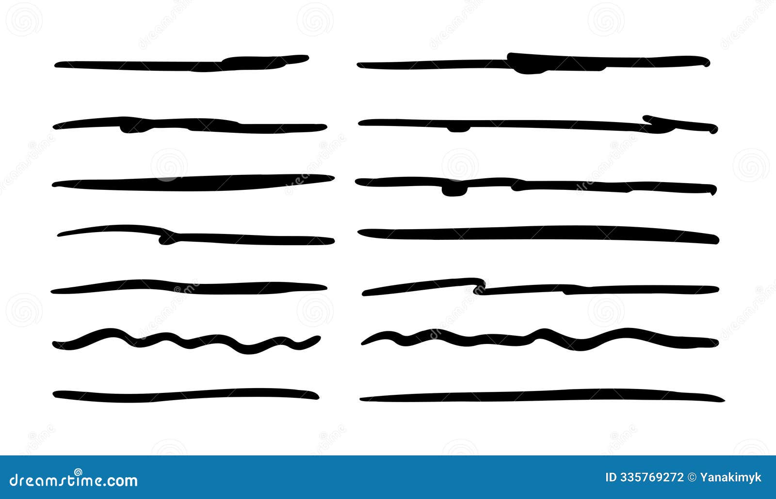 Doodle Highlighting Elements. Hand Drawn Lines, Drawing Line Sketch ...