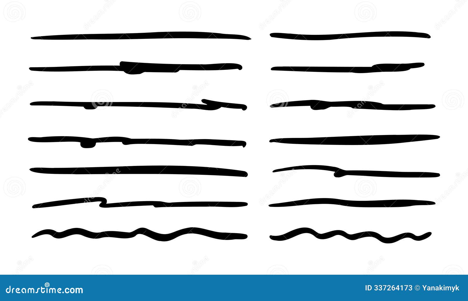 Doodle Highlighting Elements. Hand Drawn Lines, Drawing Line Sketch ...