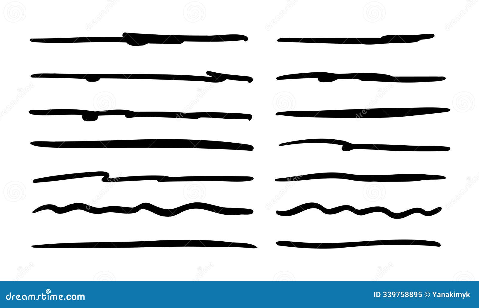 Doodle Highlighting Elements. Hand Drawn Lines, Drawing Line Sketch ...