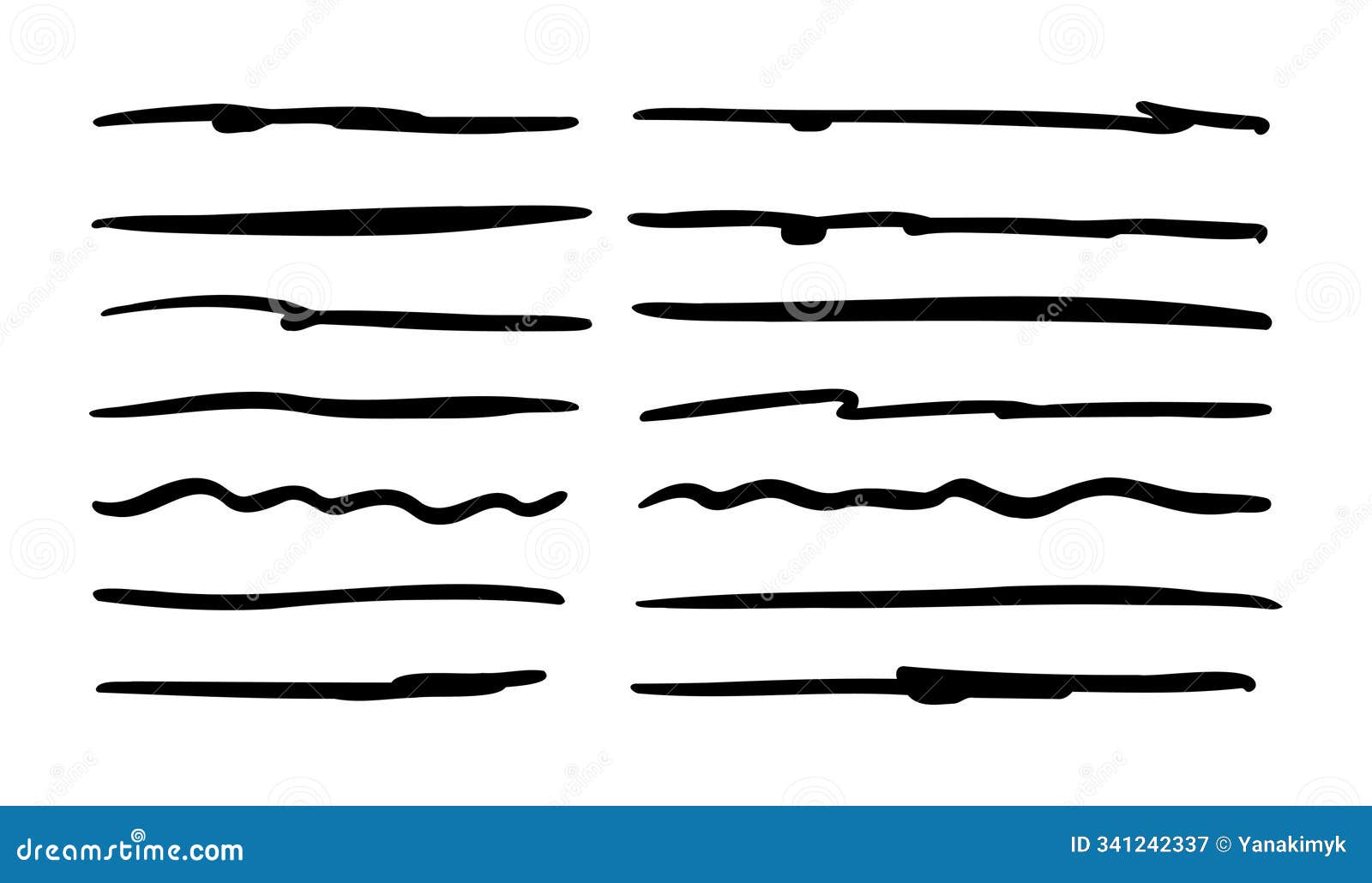 Doodle Highlighting Elements. Hand Drawn Lines, Drawing Line Sketch ...