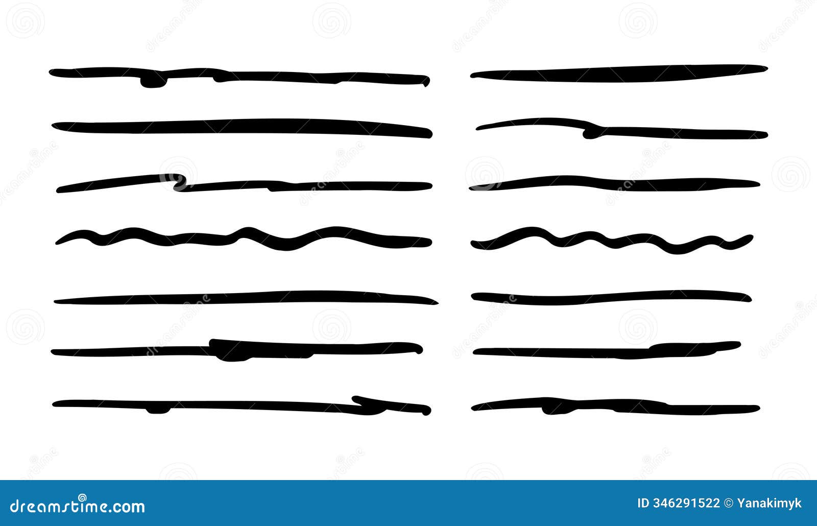 Doodle Highlighting Elements. Hand Drawn Lines, Drawing Line Sketch ...