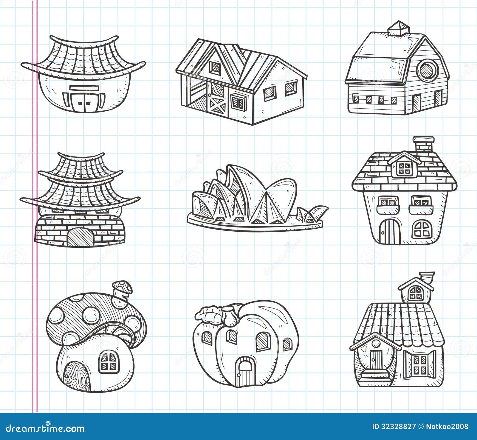 Doodle house icon stock vector. Illustration of decorate - 32328827