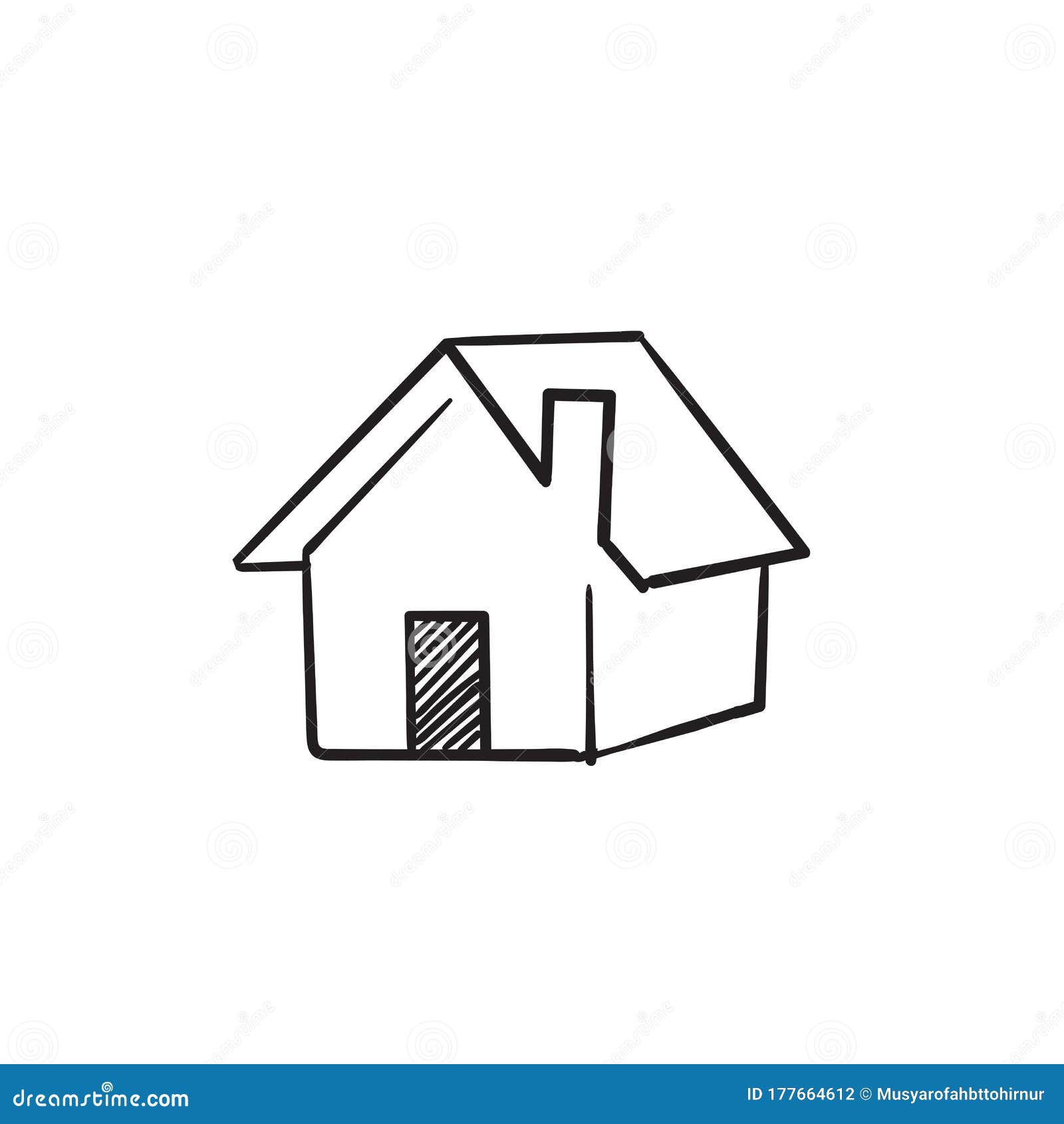 Doodle House Icon Illustration with Hand Drawn Cartoon Style Vector ...
