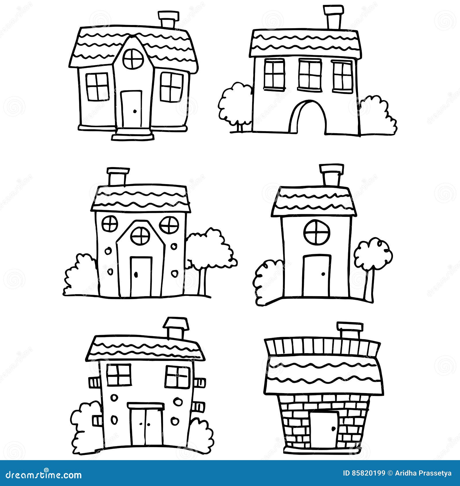Doodle of House Various Set Stock Vector - Illustration of design ...