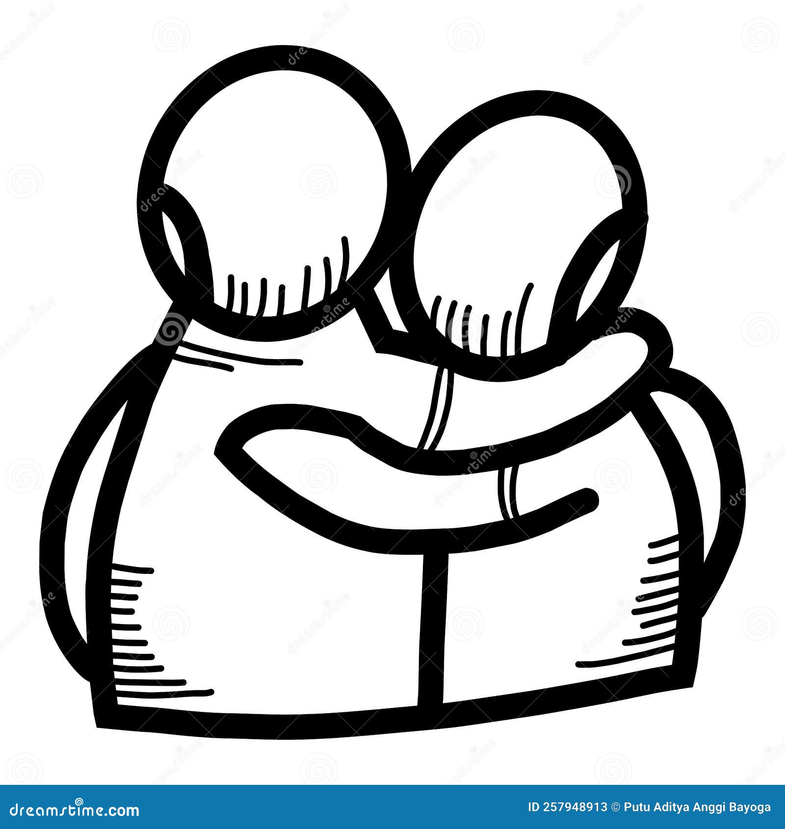 Doodle people hug stock vector. Illustration of simple - 257948913