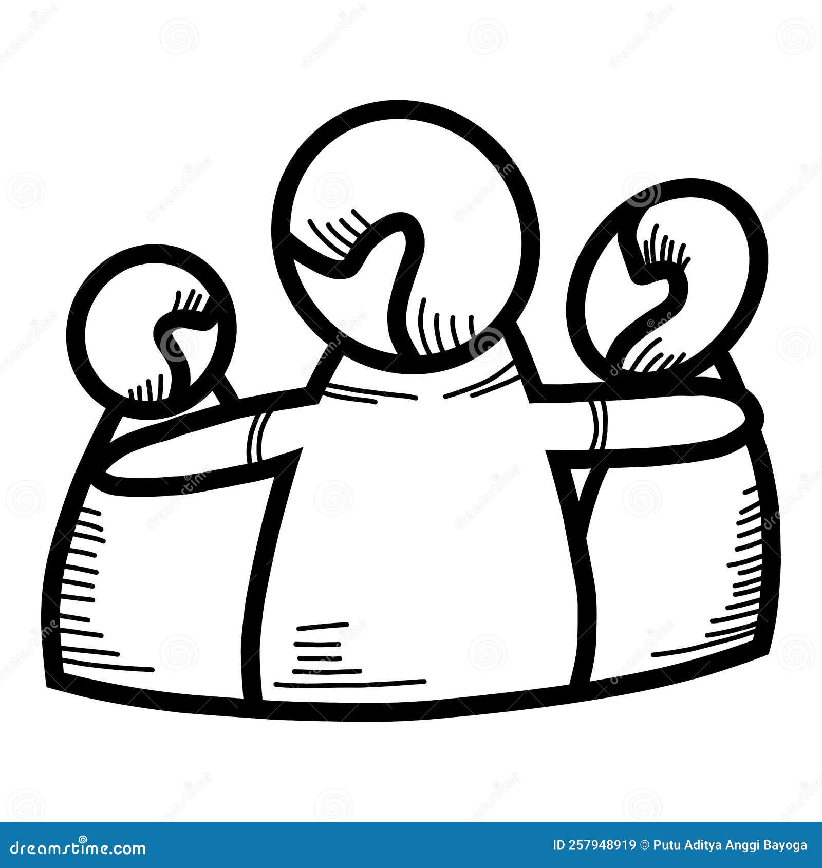 Doodle people hug stock vector. Illustration of vector - 257948919