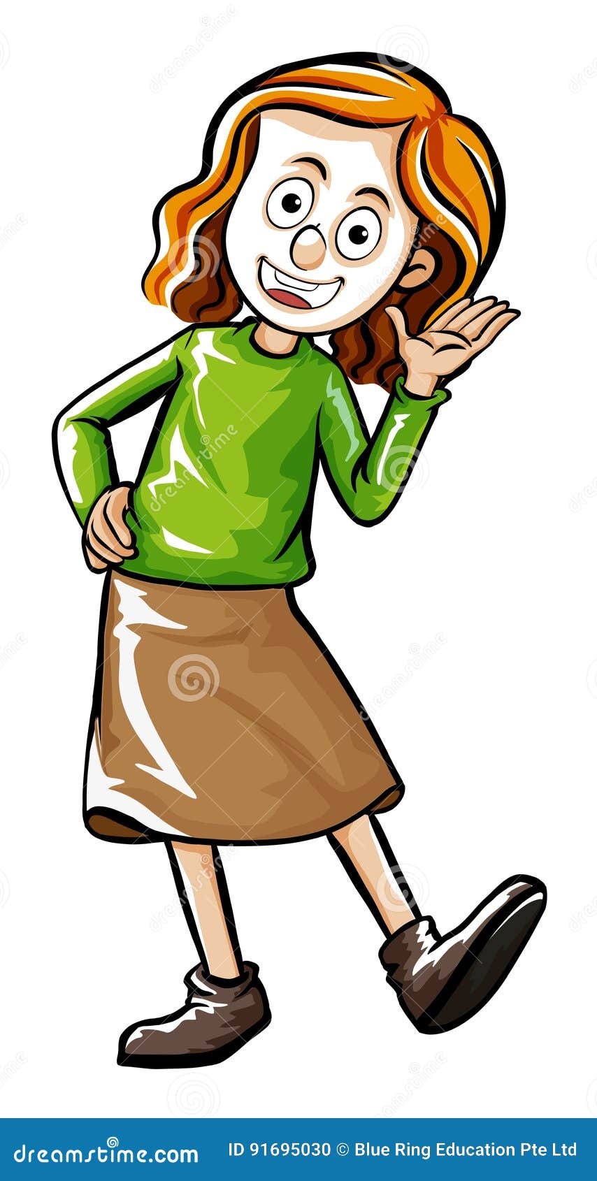 Doodle Human Character for Happy Girl Stock Vector - Illustration of ...