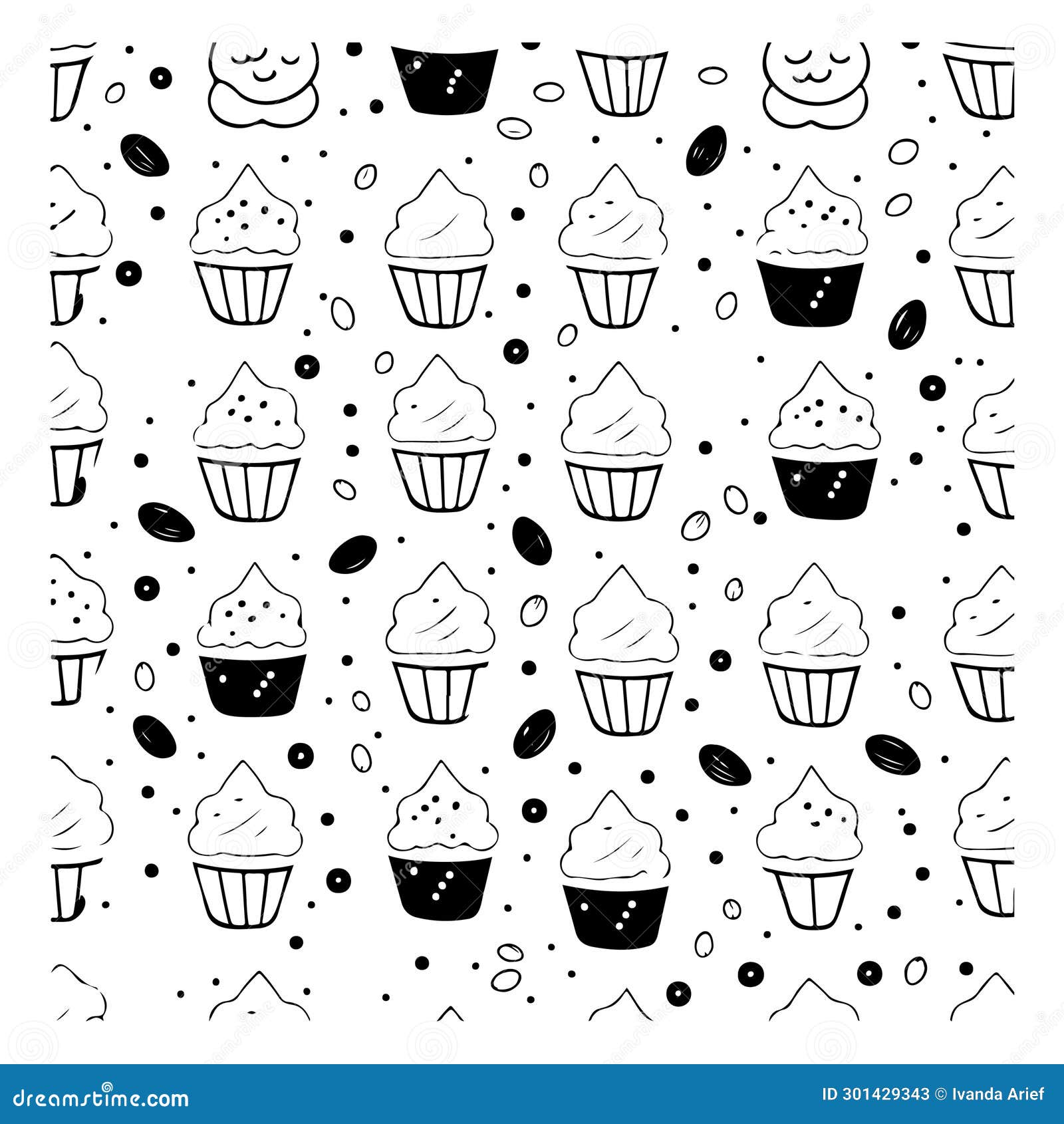 Doodle Ice Cream Cake Hand Draw Illustration Sketch Hand Draw Stock ...