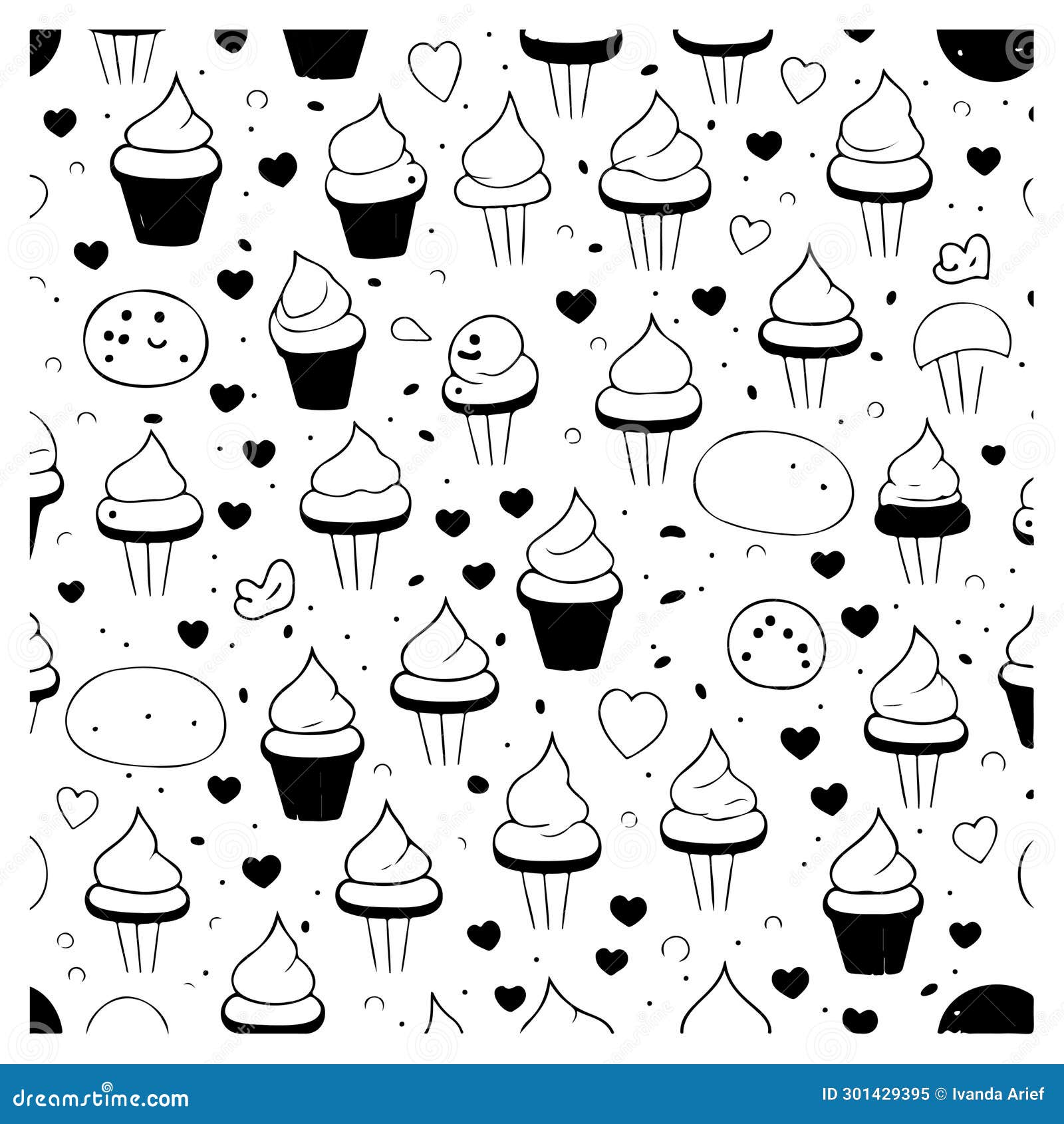 Doodle Ice Cream Cake Hand Draw Illustration Sketch Hand Draw Stock ...