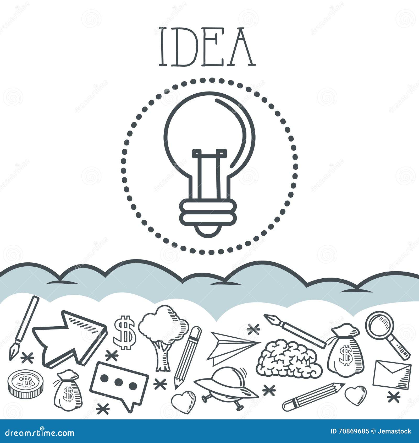 Doodle Icon Design. Idea Icon. Draw Concept Stock Vector - Illustration ...