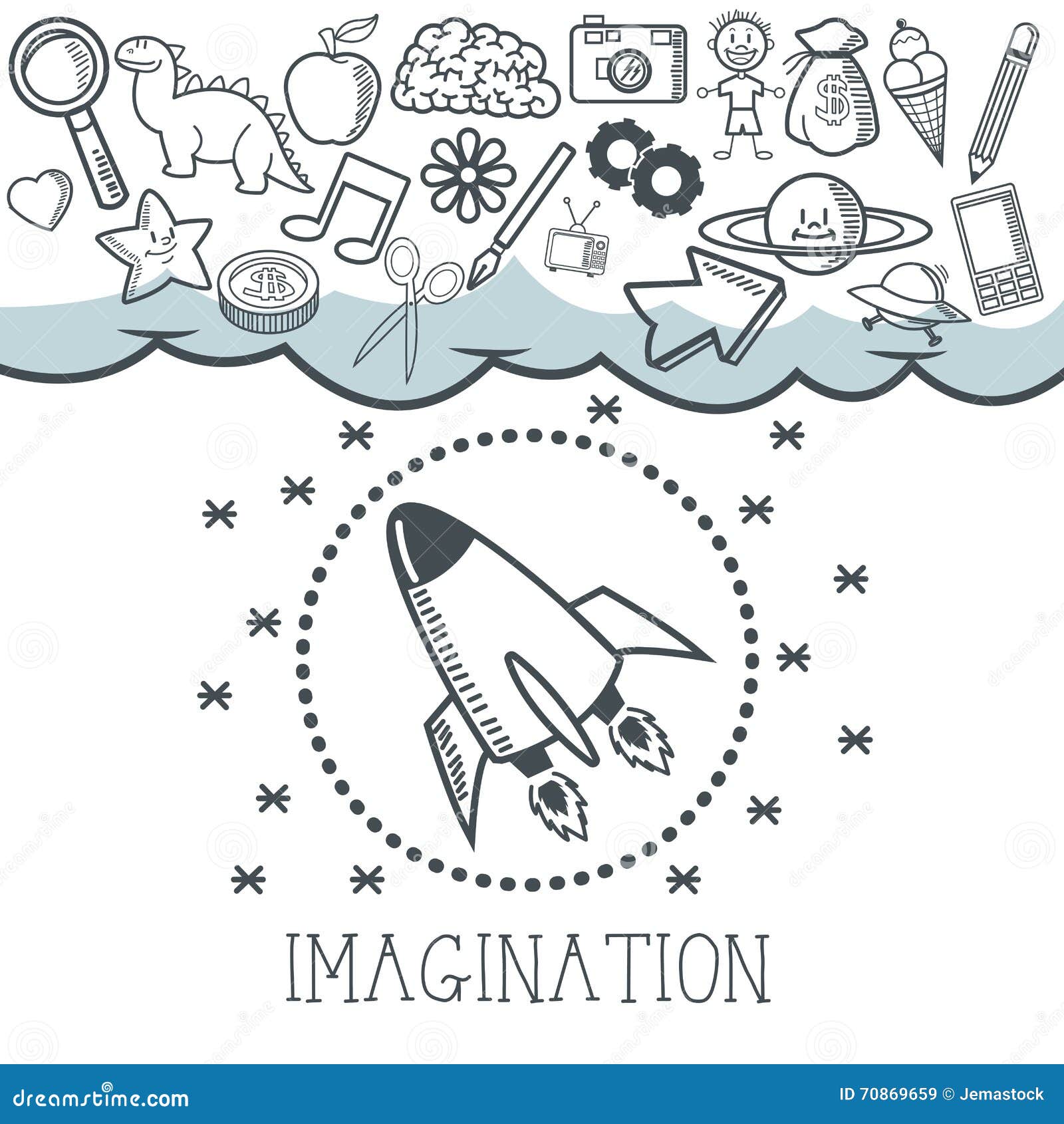 Doodle Icon Design. Imagination Icon. Draw Concept Stock Vector ...