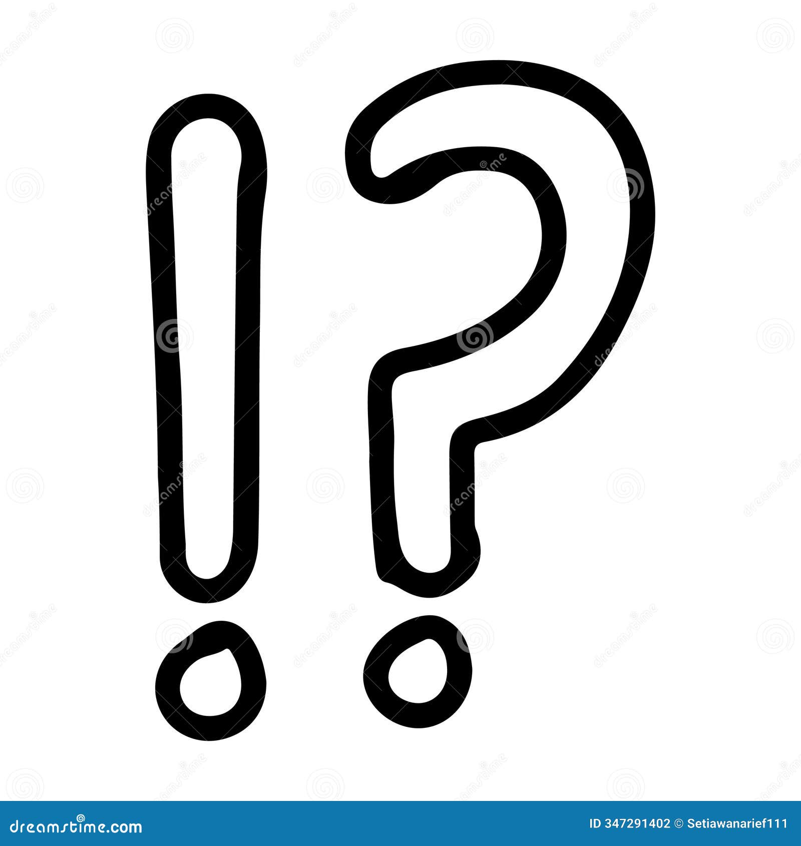 Doodle Icon of Exclamation Mark and Question Mark Stock Illustration ...