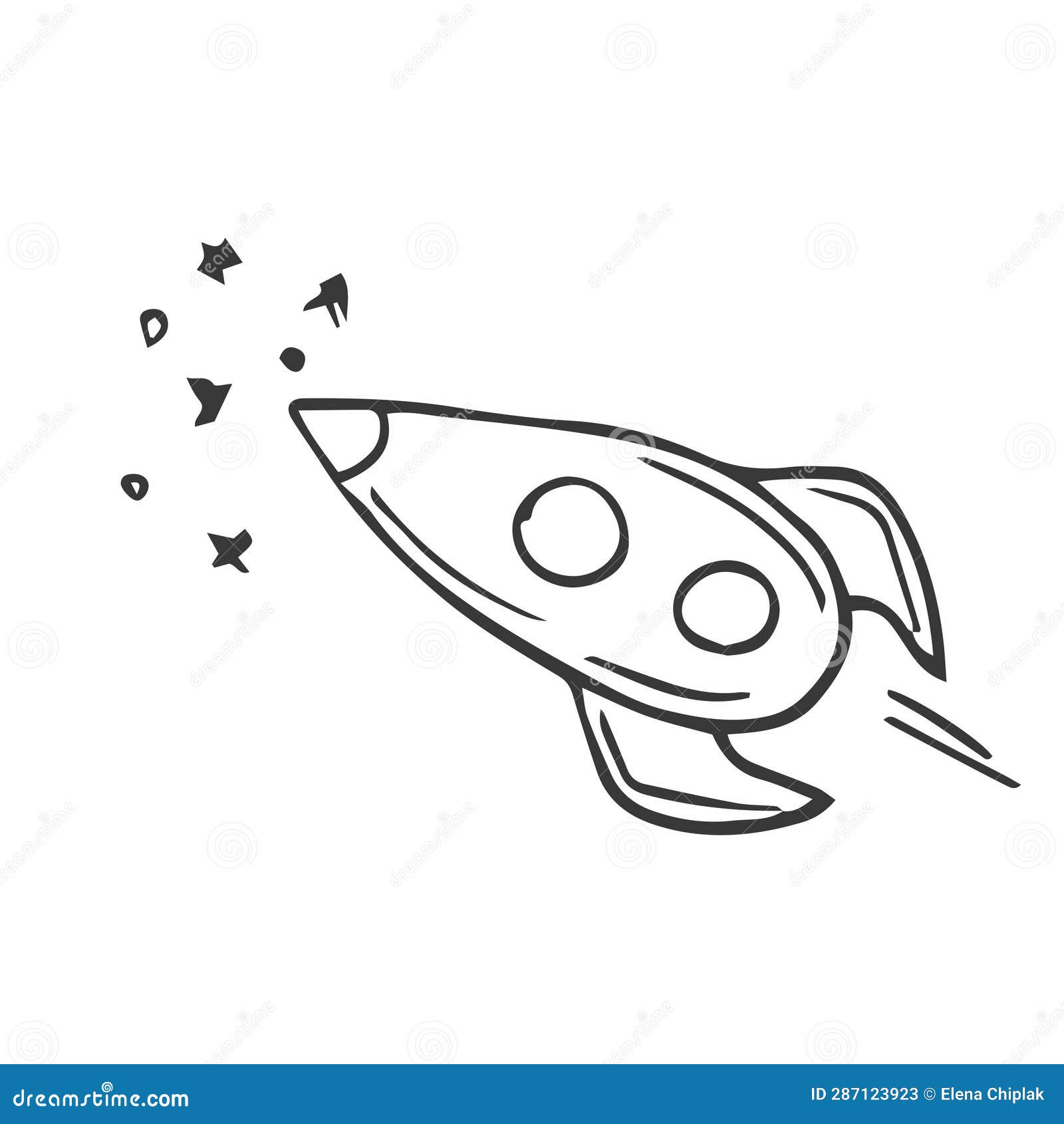 Doodle Icon Sketch of Rocket. Vector Illustration Stock Vector ...