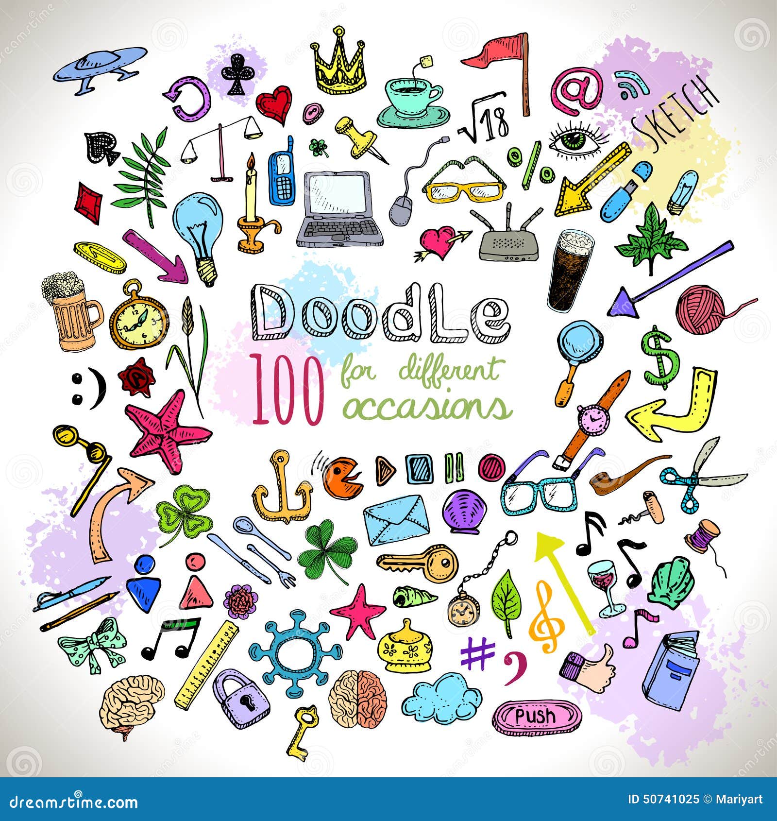 Doodle Icons set stock vector. Illustration of mobile - 50741025