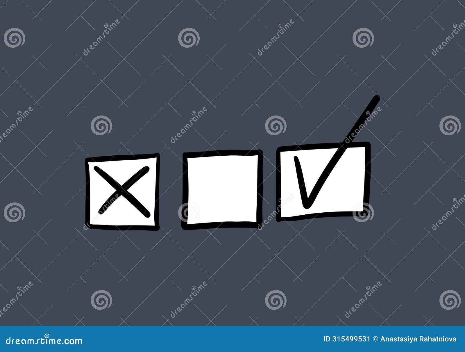 Doodle Illustration of Check Boxes. Vector Illustration Stock Vector ...