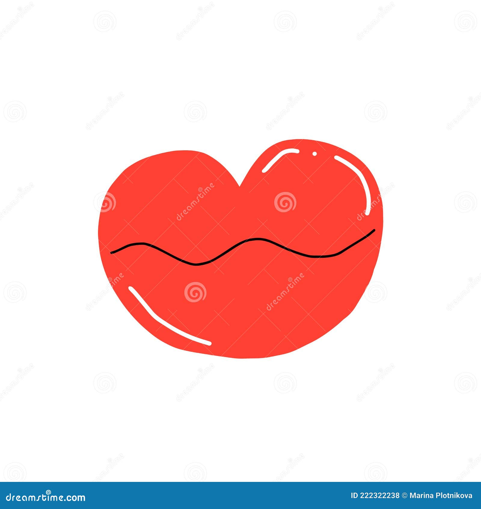 Doodle Illustration of a Red Lips, Hand Drawn Stock Vector ...