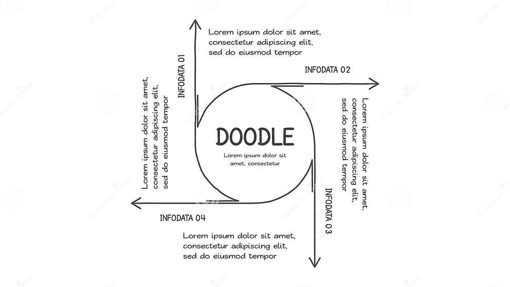 Doodle Infographic Elements with 4 Options. Vector Business Template ...