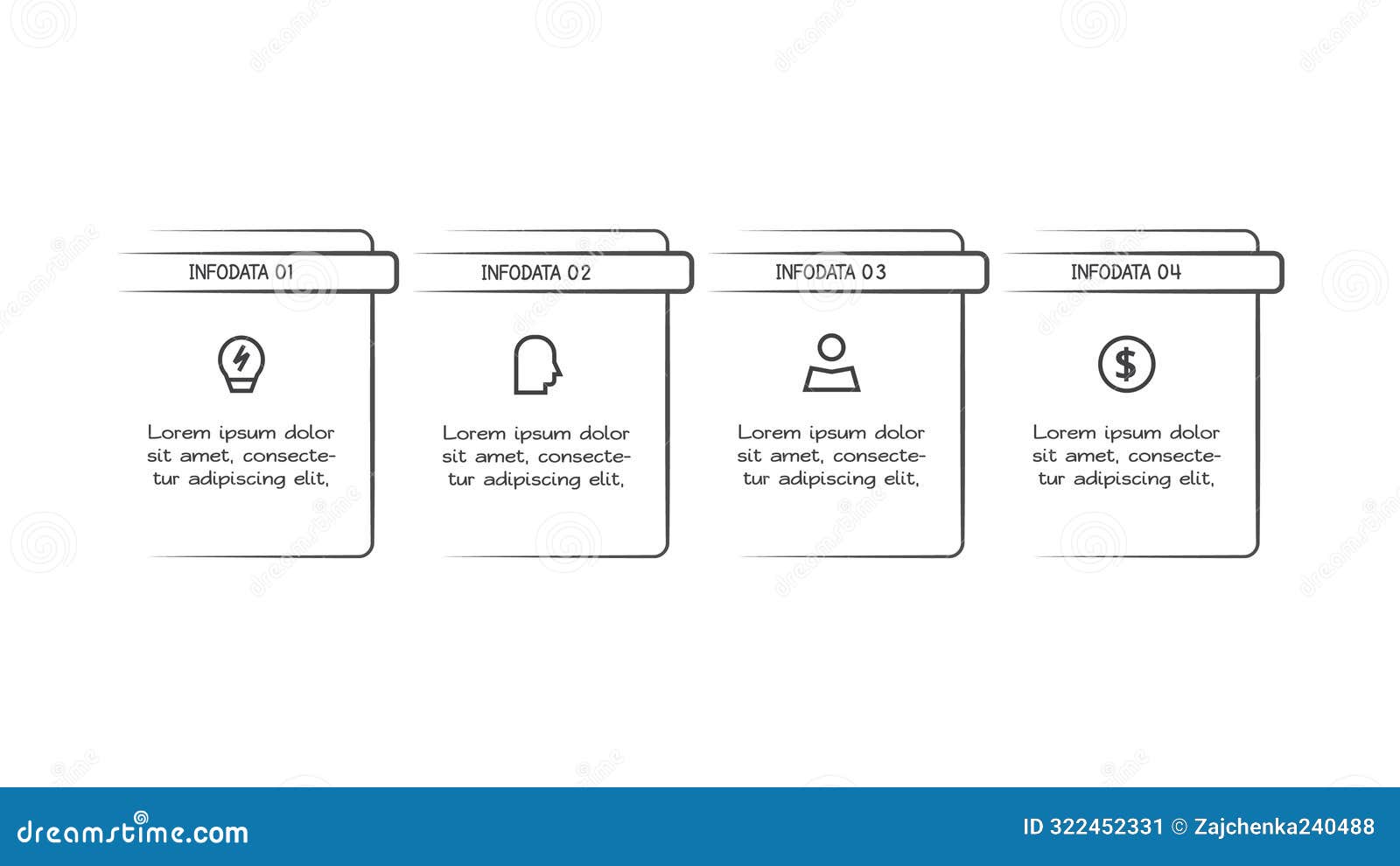 Doodle Infographic Elements with 4 Options. Vector Business Template ...