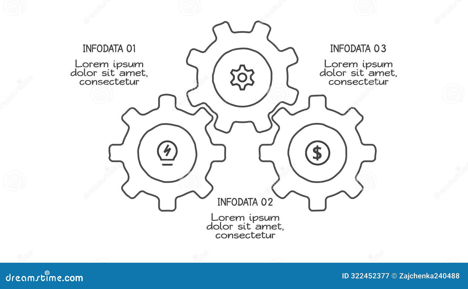 Doodle Infographic Elements with 3 Options. Vector Business Template ...
