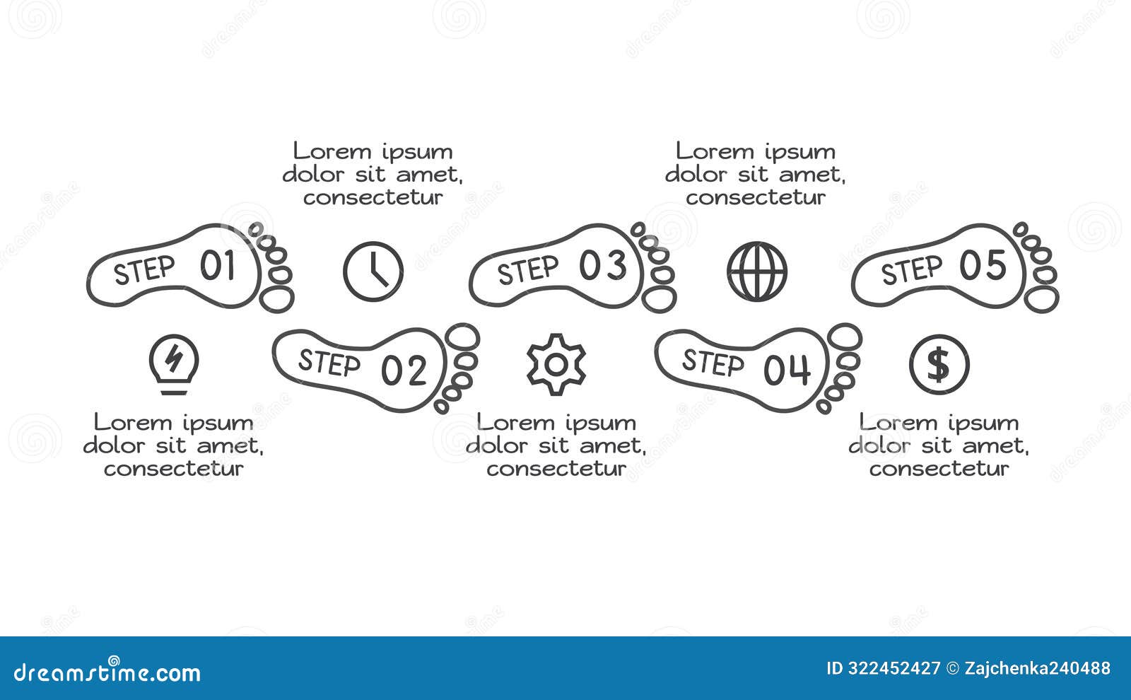 Doodle Infographic Elements with 5 Options. Vector Business Template ...