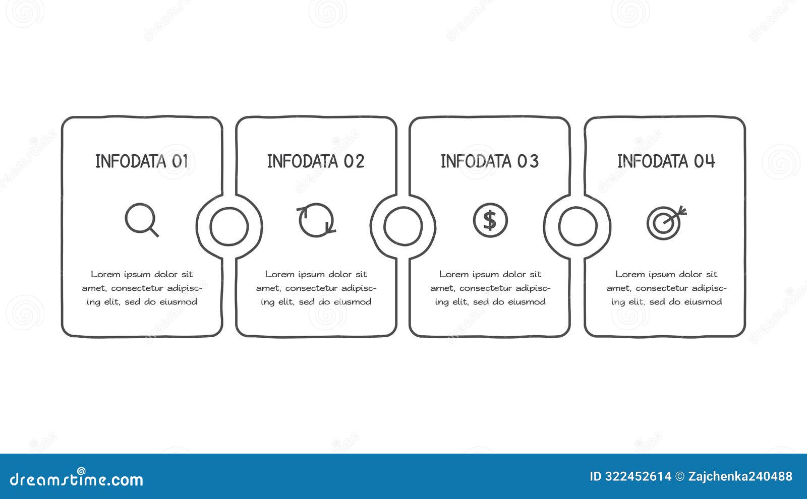 Doodle Infographic Elements with 4 Options. Vector Business Template ...