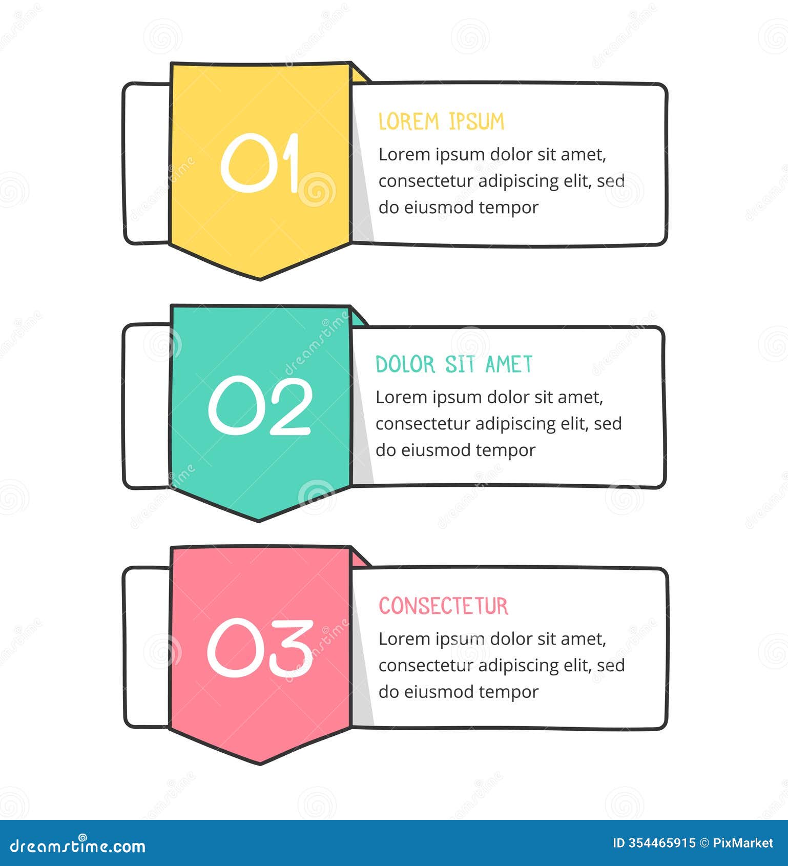 Doodle Infographic With 5 Options. Hand Drawn Icons. Thin Line ...
