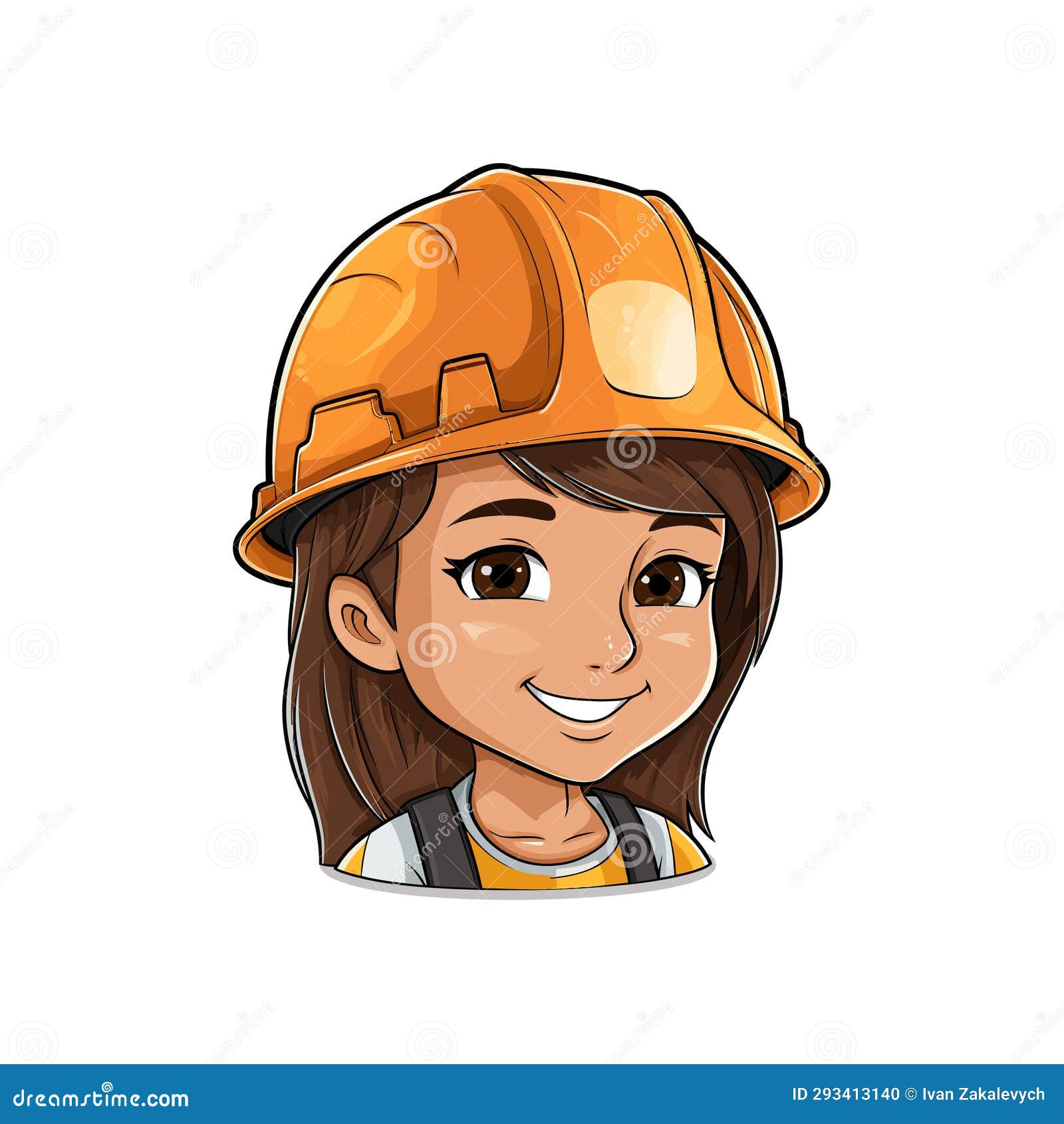 Doodle Inspired Hard Hat Cartoon Sticker. Vector Illustration Design ...