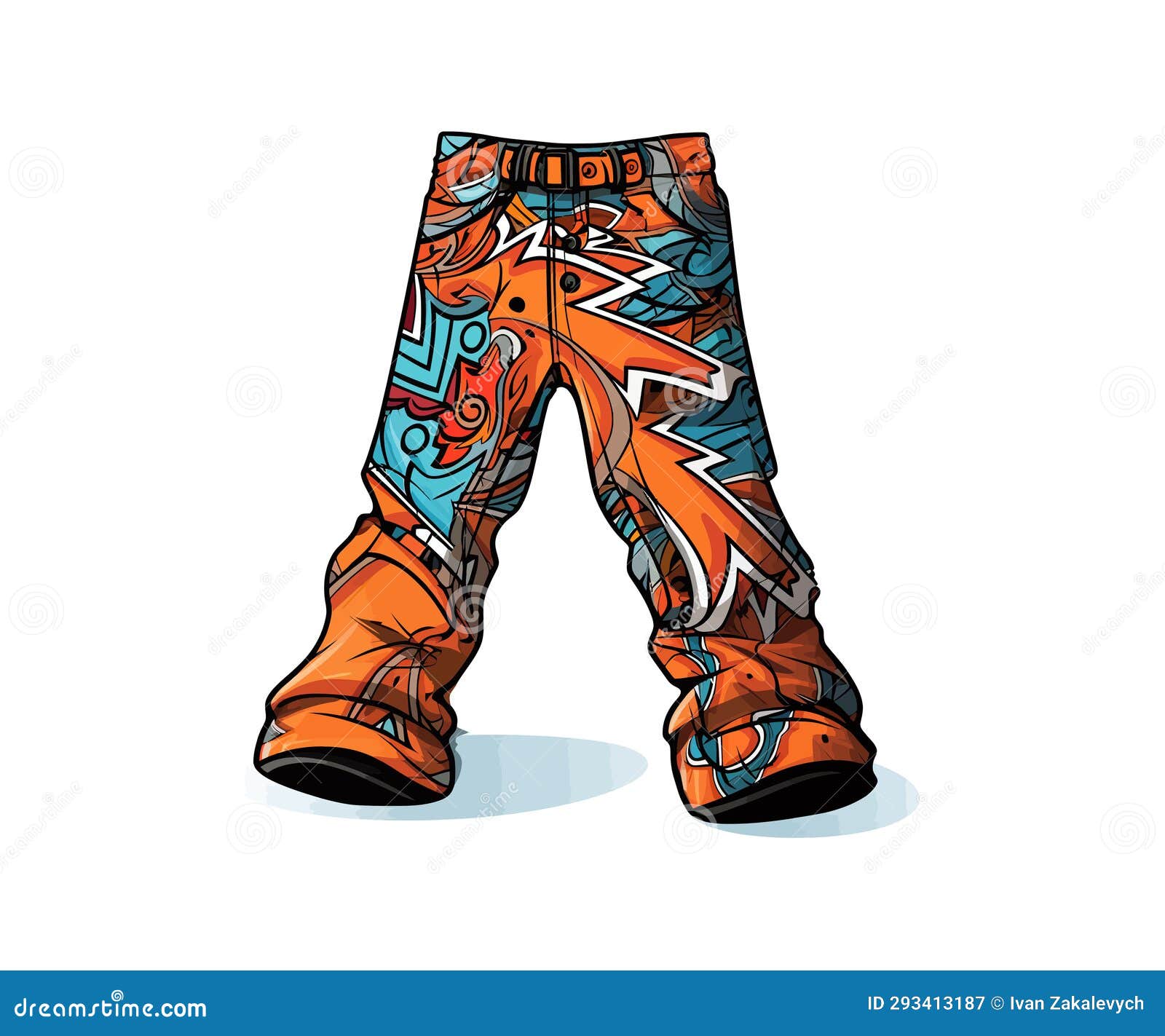 Doodle Inspired Ski Pants. Vector Illustration Design Stock ...