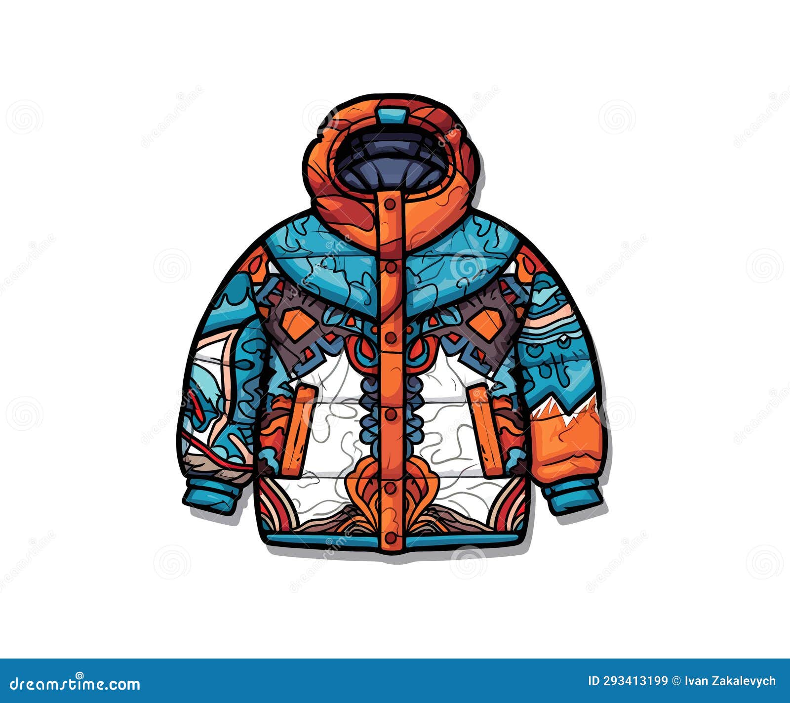 Doodle Inspired Winter Jacket. Vector Illustration Design Stock ...