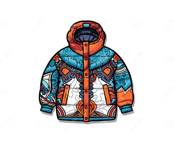 Doodle Inspired Winter Jacket. Vector Illustration Design Stock ...