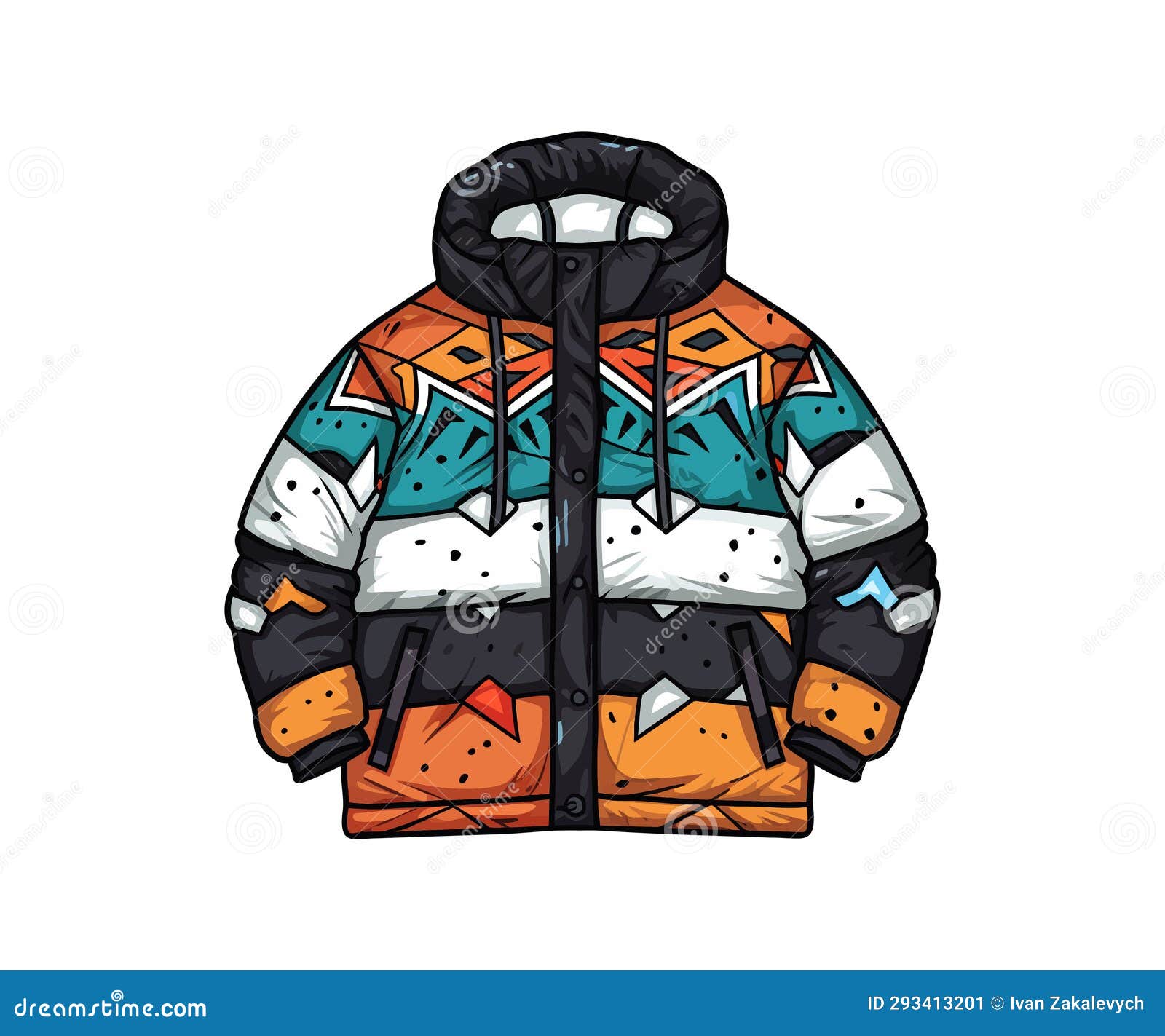 Doodle Inspired Winter Jacket. Vector Illustration Design Stock ...