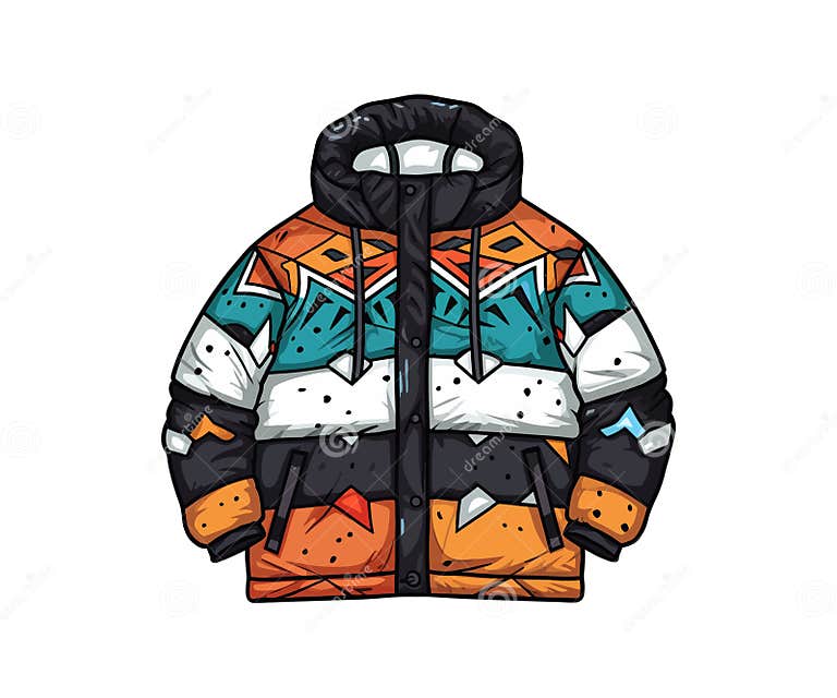 Doodle Inspired Winter Jacket. Vector Illustration Design Stock ...