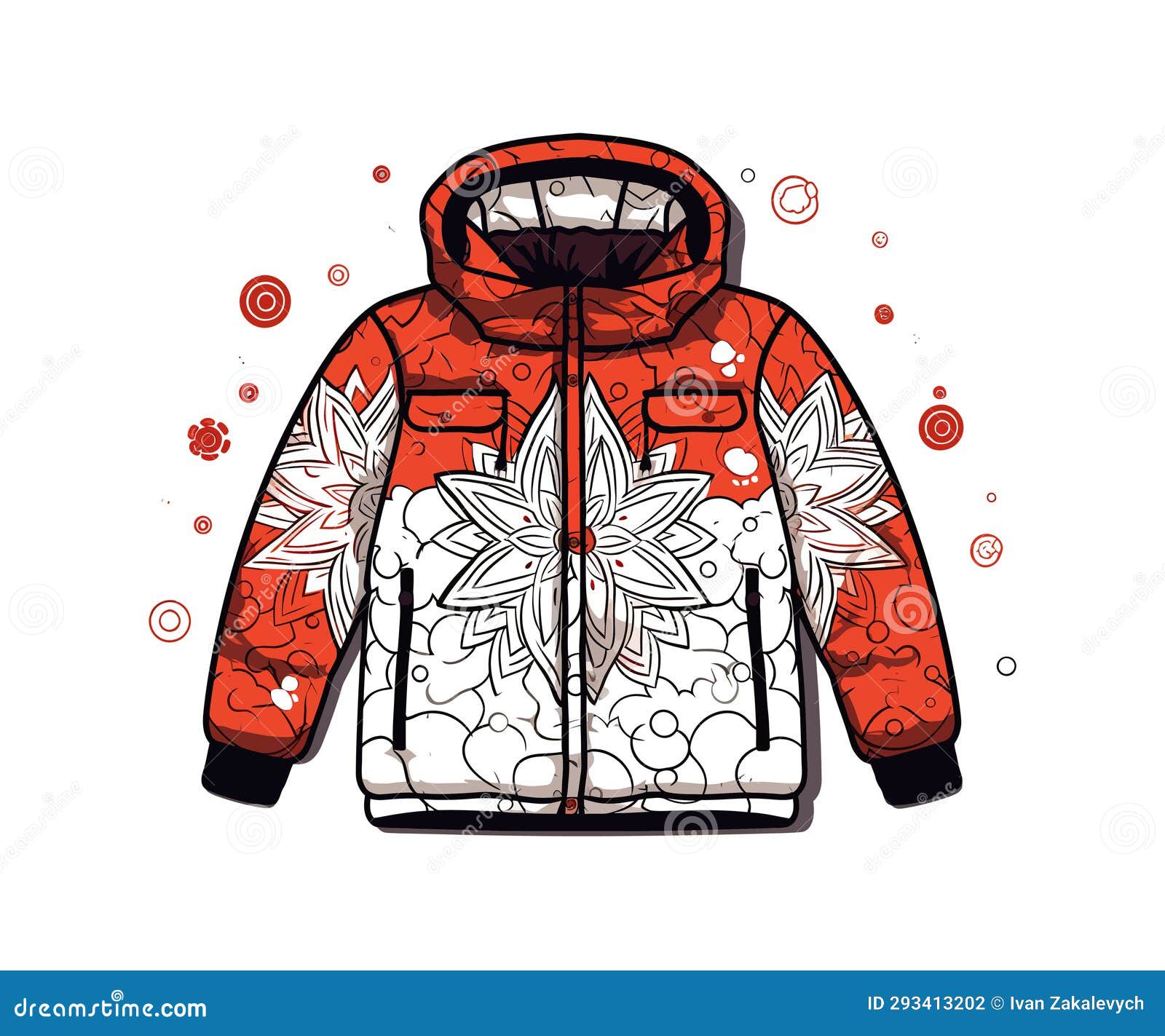 Doodle Inspired Winter Jacket. Vector Illustration Design Stock ...