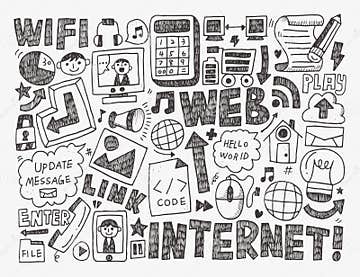 Doodle Internet Web Background Stock Vector - Illustration of design ...