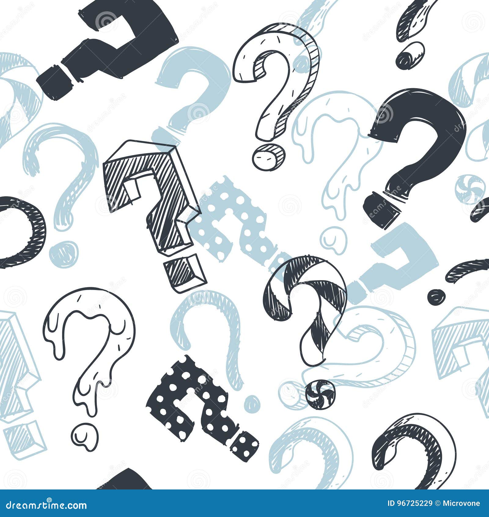 Doodle Interrogation Marks Vector Seamless Background. Endless Pattern ... Doodle Interrogation Marks Vector Seamless Background. Endless Pattern ...