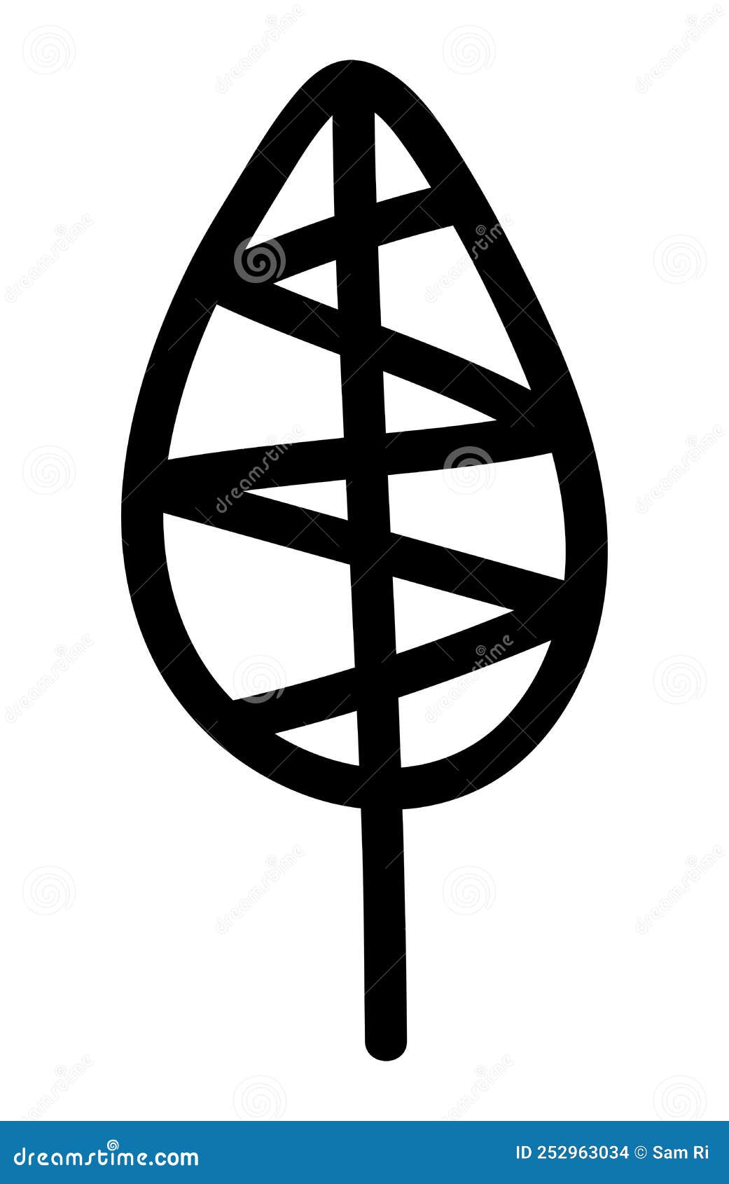 Doodle Isolated Outline Black Leaf. Hand Drawn Fallen Leaf Stock Vector ...