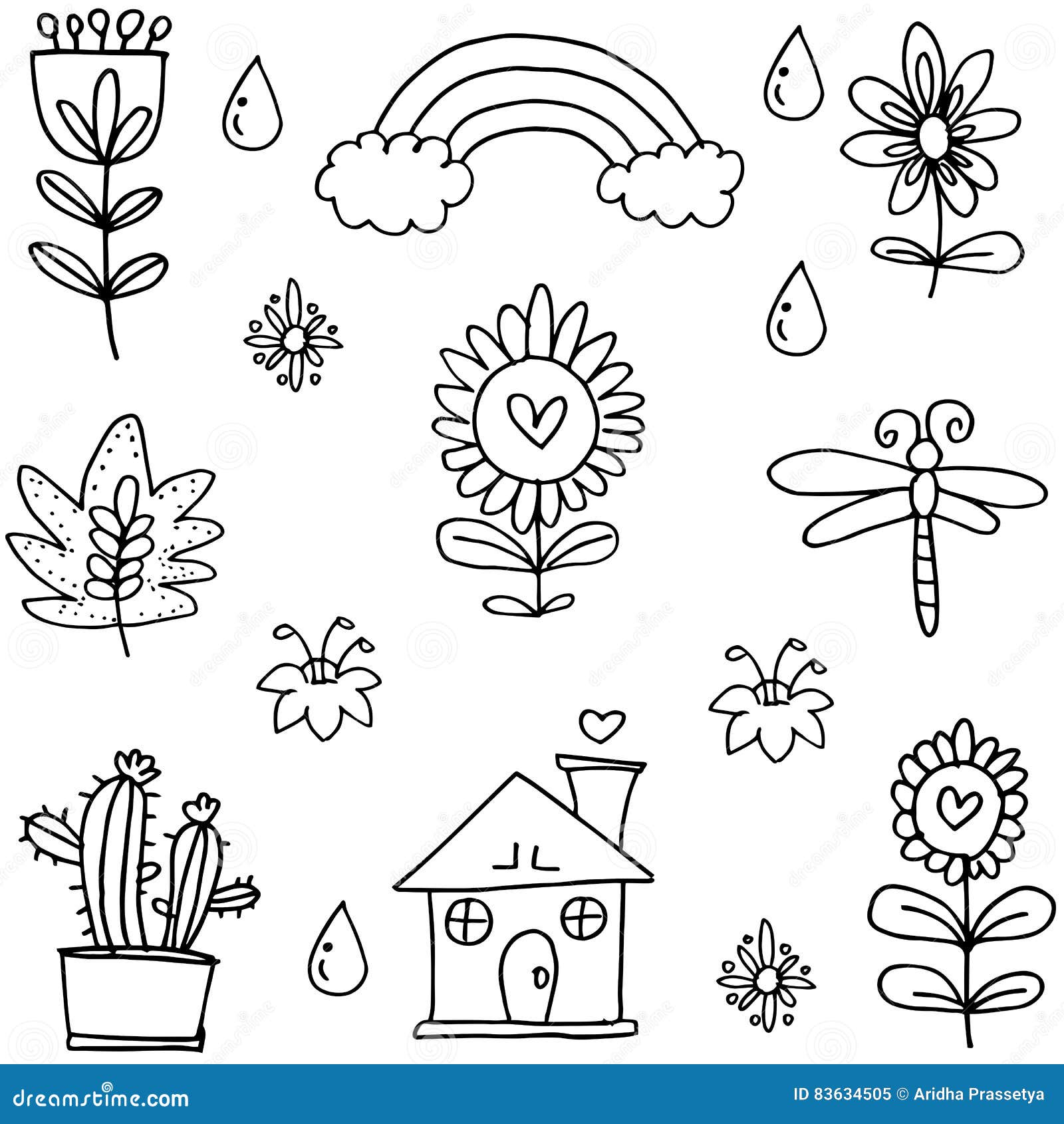 Doodle of Item Spring Hand Draw Stock Vector - Illustration of drawing ...