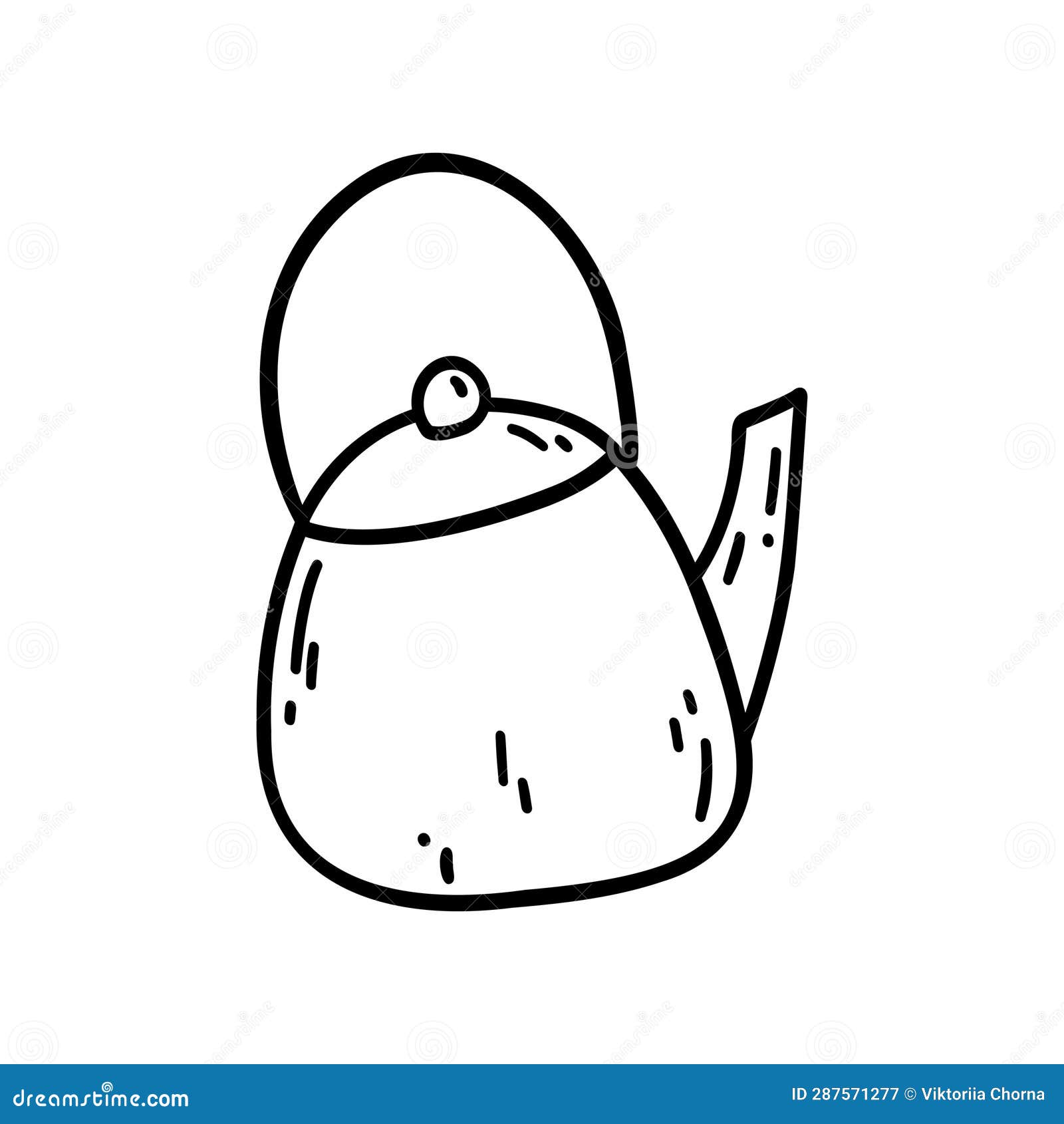 Doodle Kettle. Hand Drawn Vector Illustration For Print, Card, Coloring ...