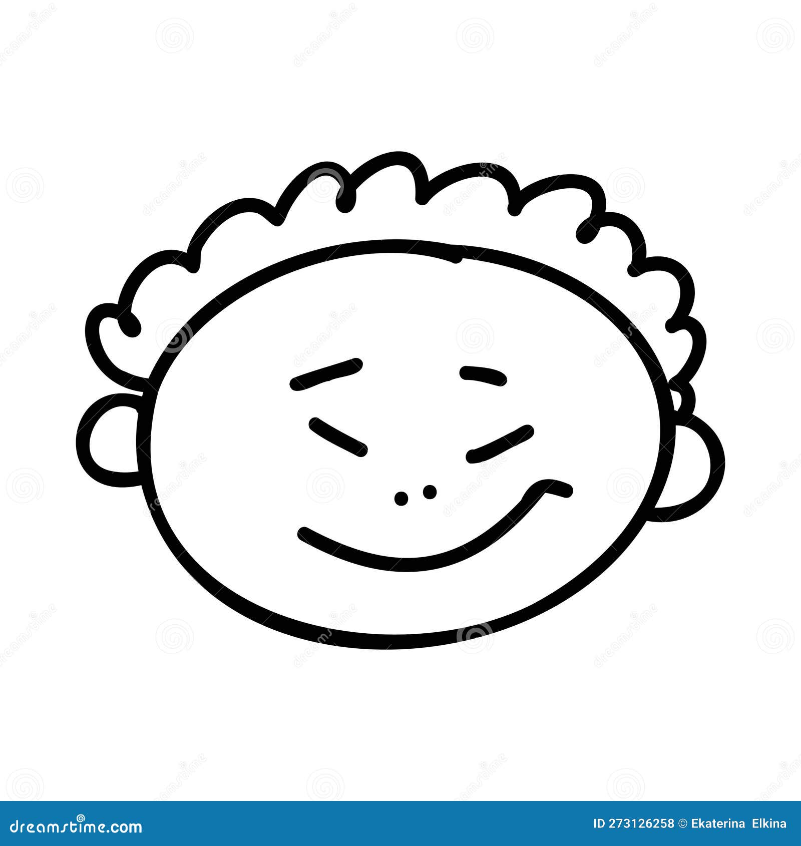 Doodle Kid, Outline Cartoon Vector Drawing Child Vector Stock Vector ...