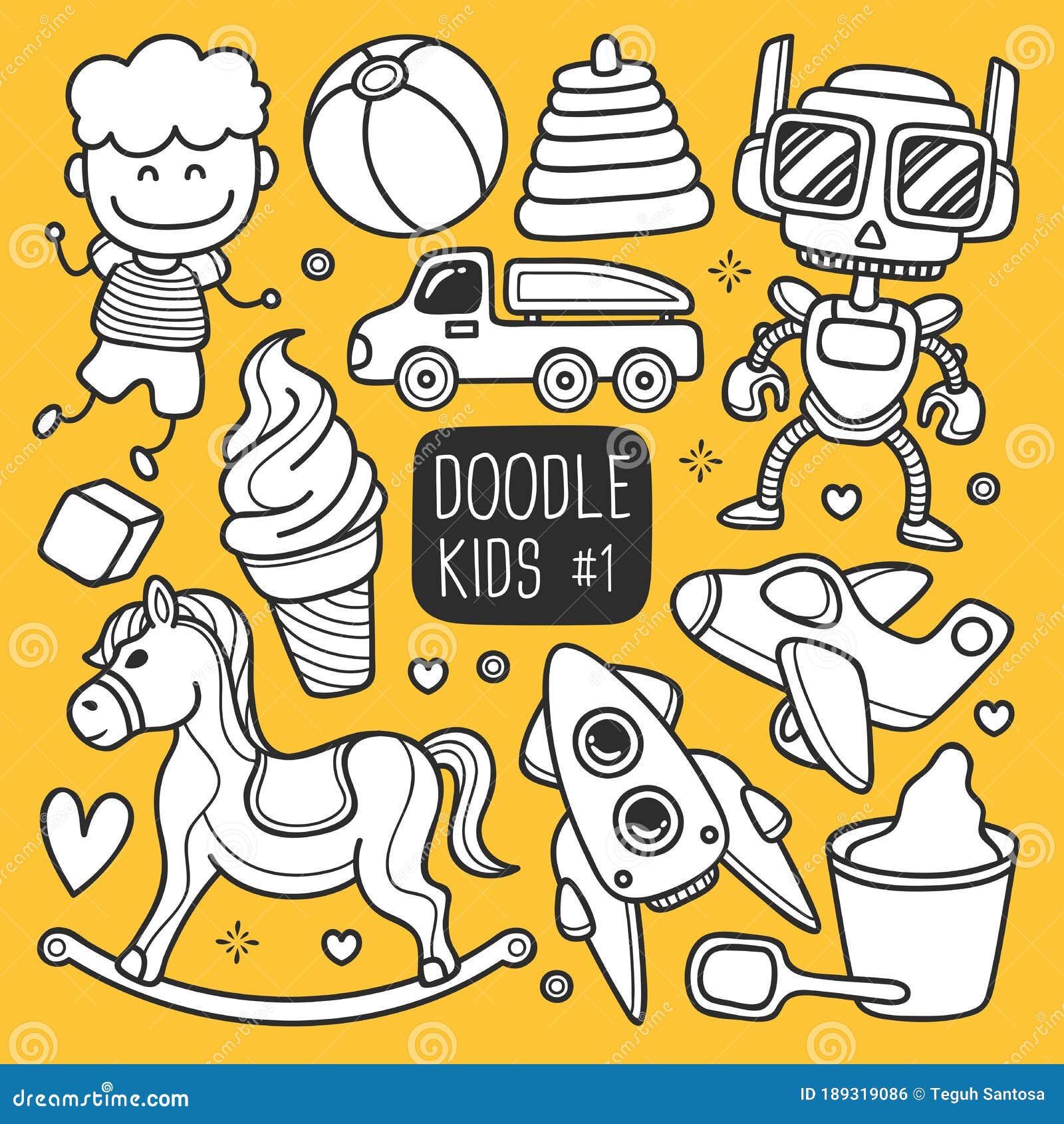 Doodle Kids Hand Drawn Vector Stock Vector - Illustration of background ...