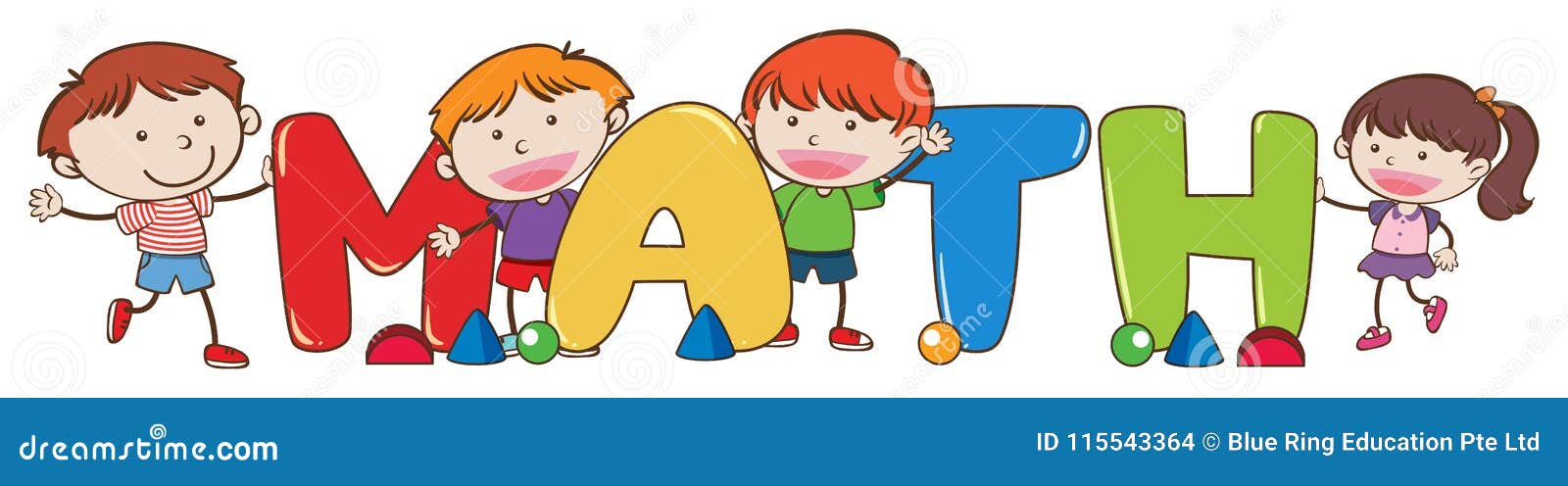 Doodle Kids with Math Word stock vector. Illustration of pattern ...