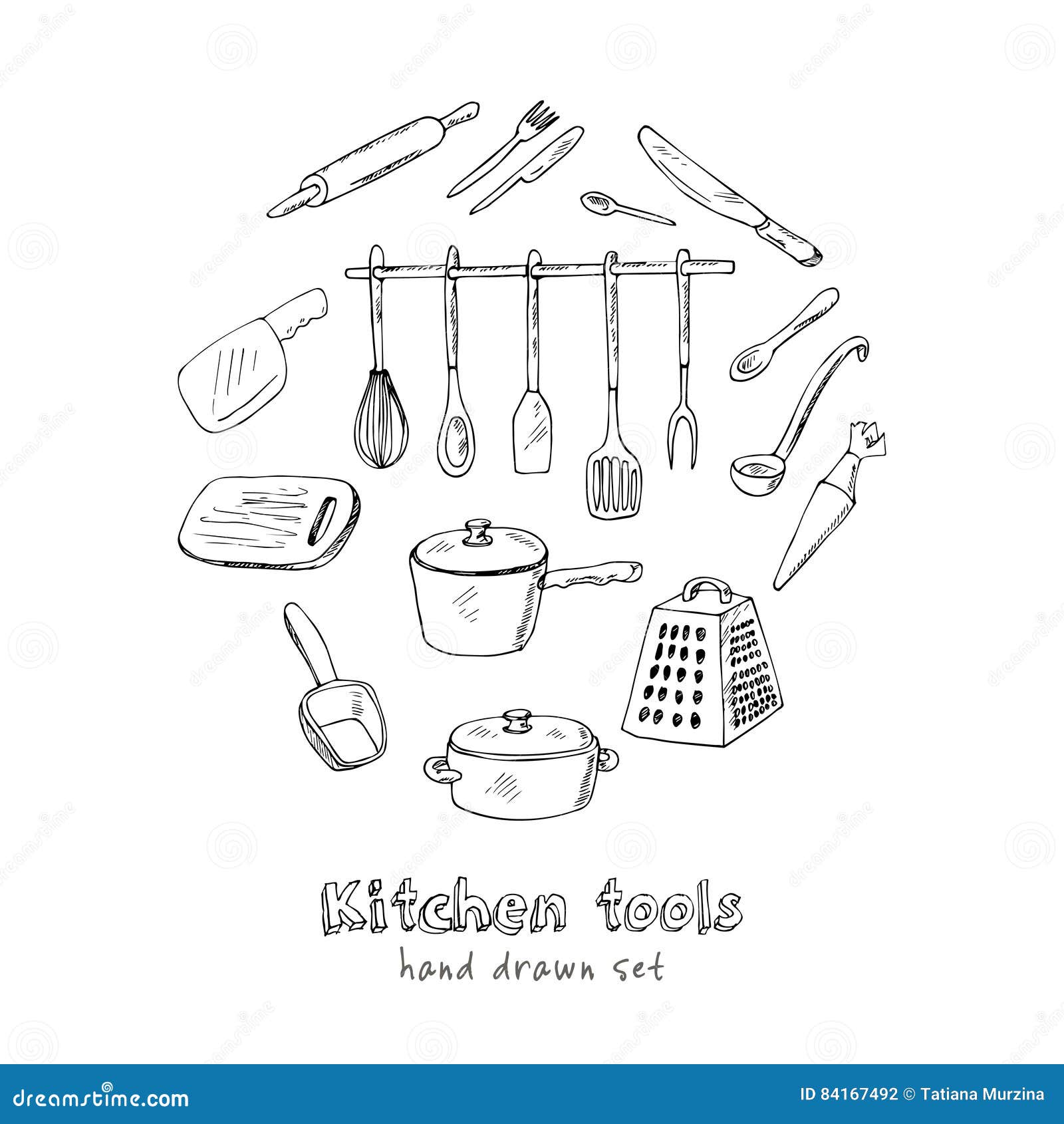 Doodle Kitchen Tool Collection - Vector Illustration Stock Vector ...
