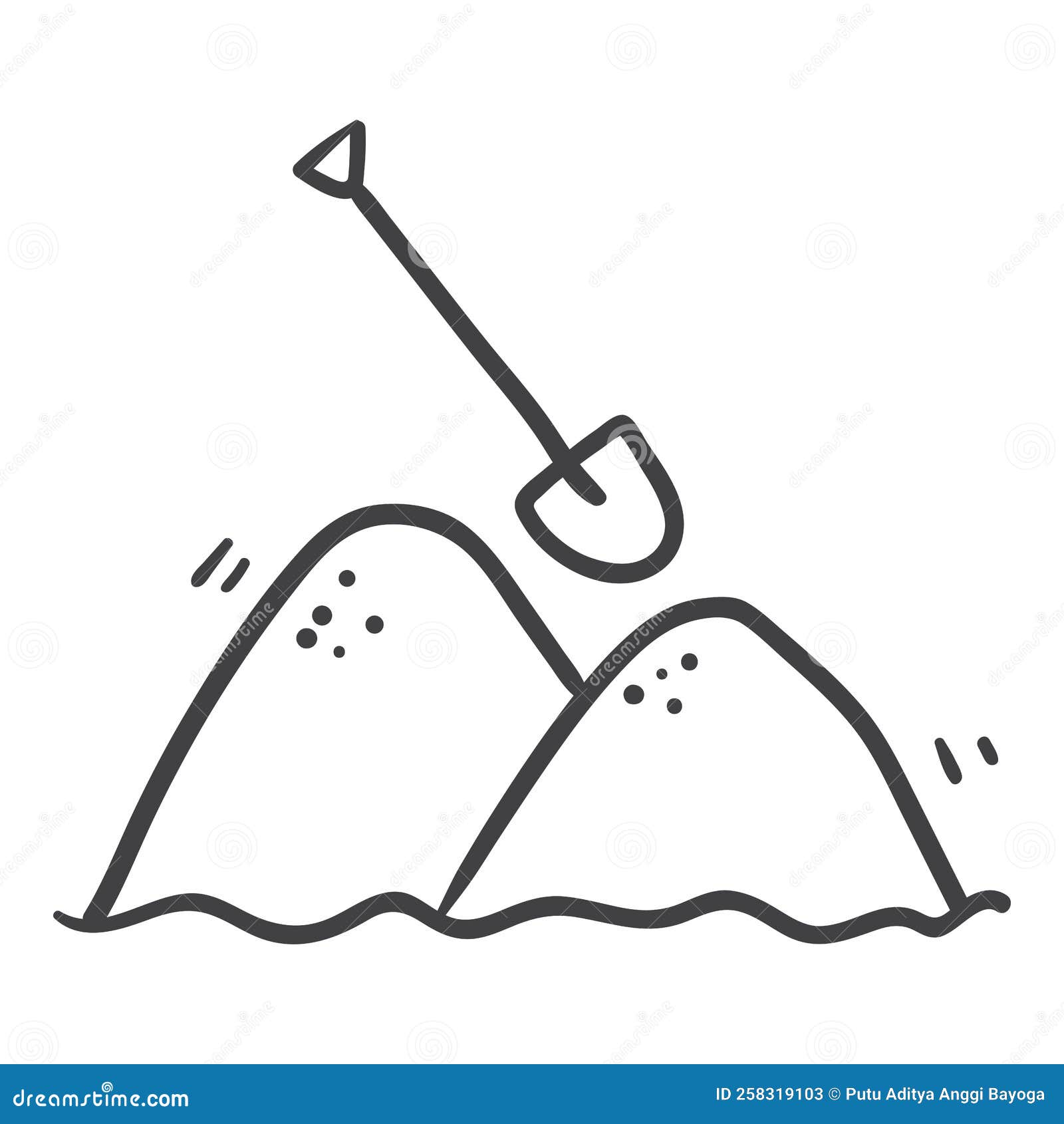 Doodle land digging stock vector. Illustration of logo - 258319103