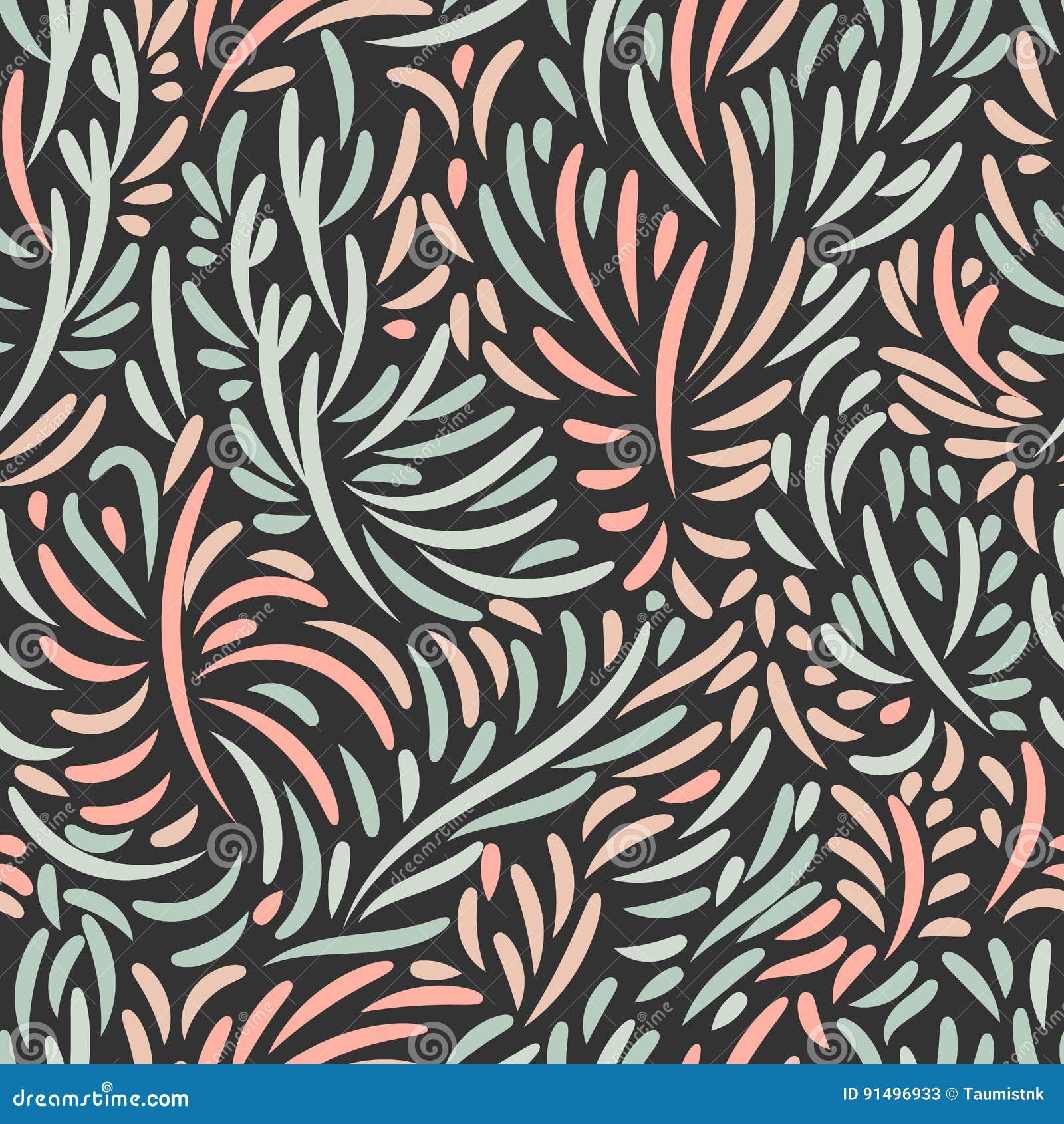 Doodle leaf pattern stock vector. Illustration of botanical - 91496933